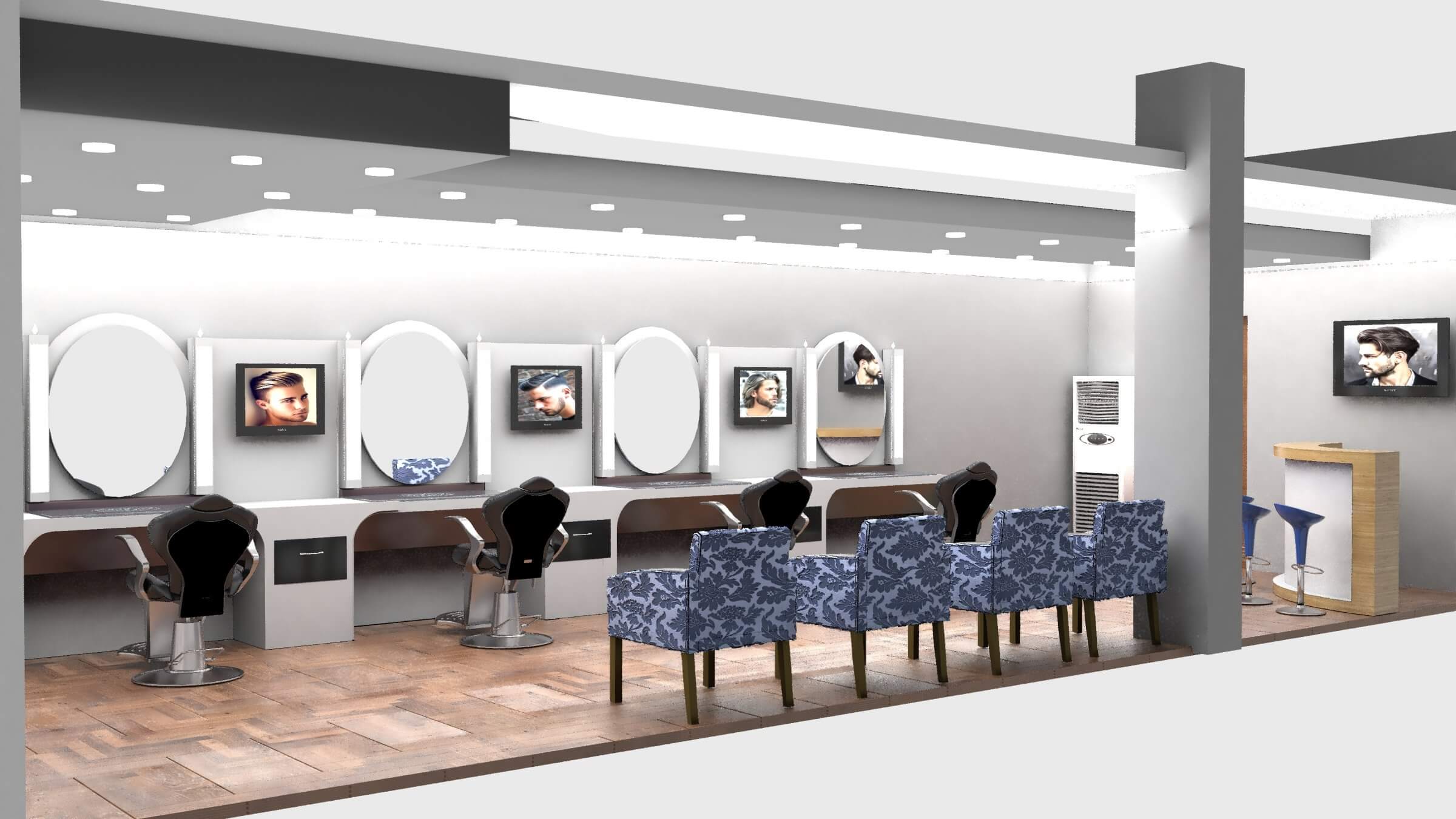 Male Barber Shop - 3D Model by Pictorer