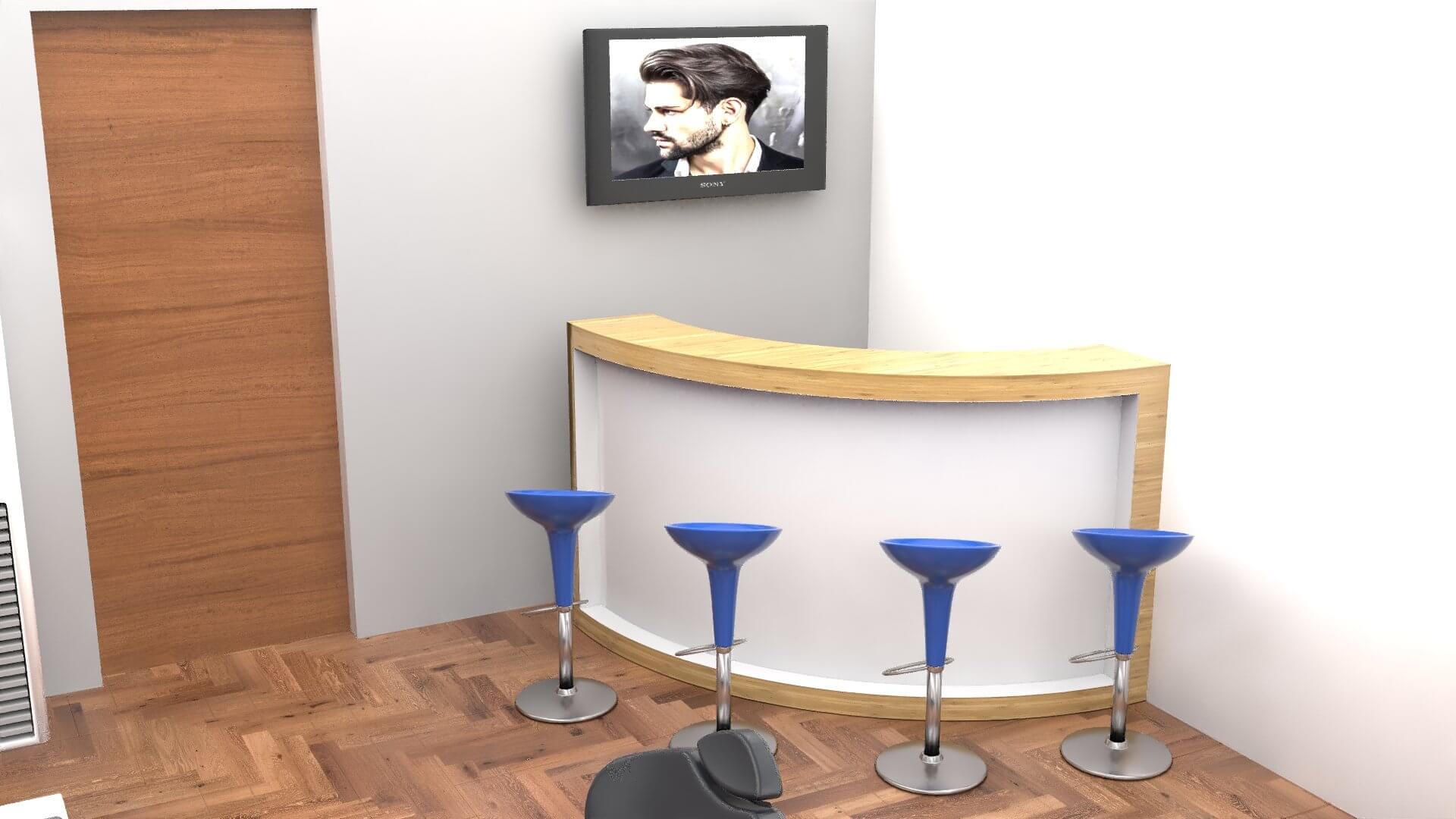 Male Barber Shop - 3D Model by Pictorer