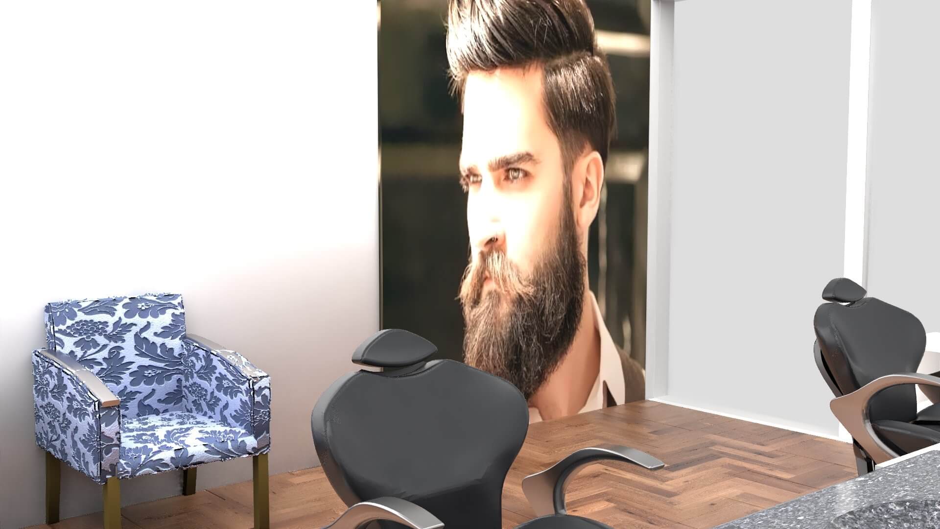 Male Barber Shop - 3D Model by Pictorer