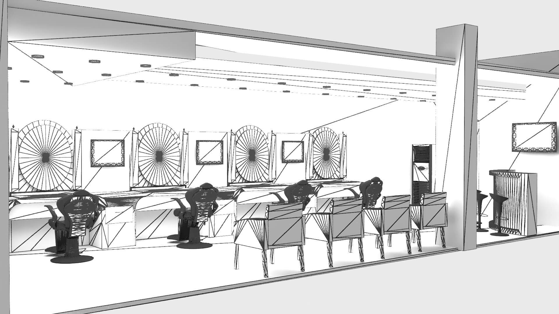 Male Barber Shop - 3D Model by Pictorer