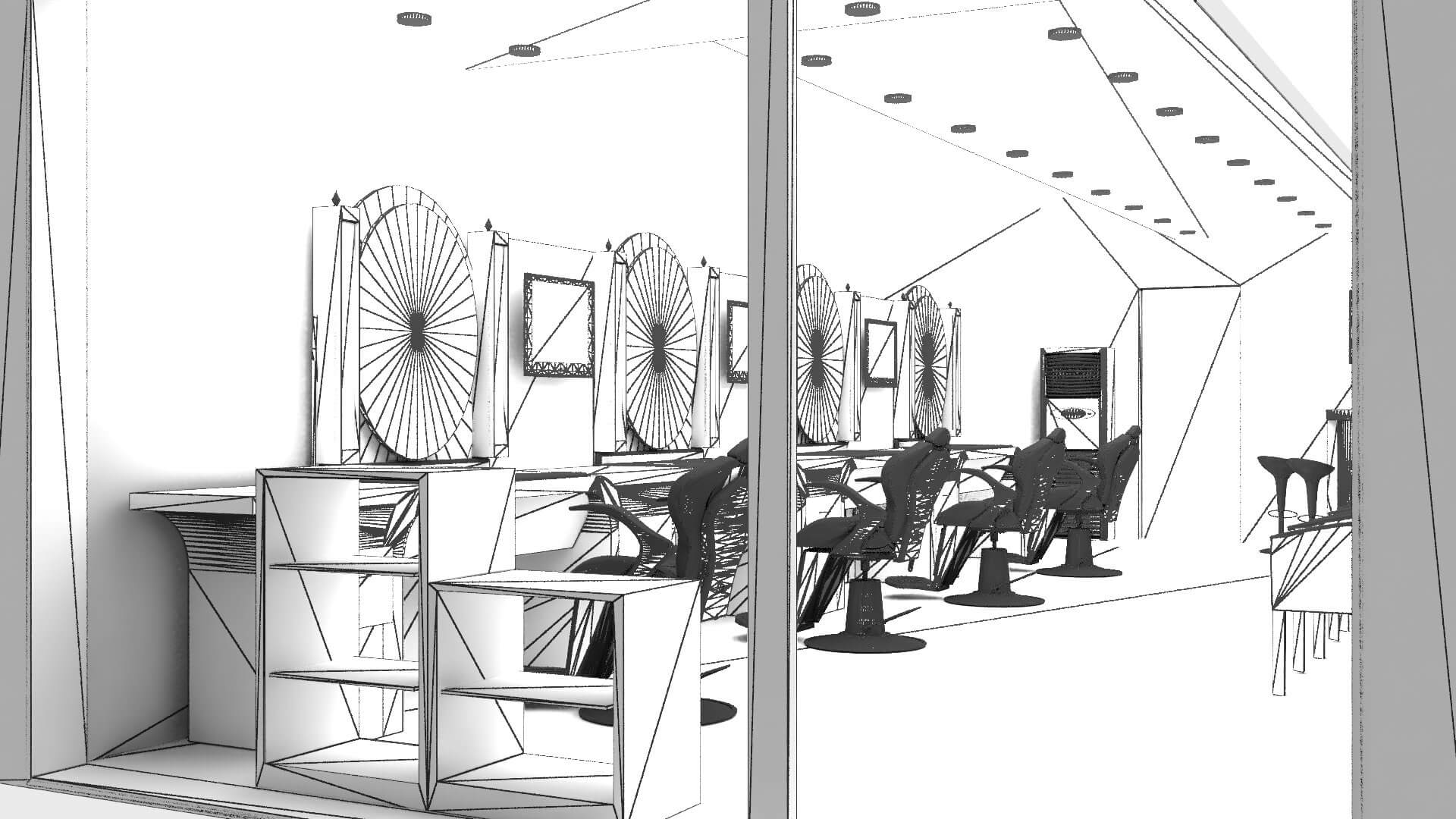 Male Barber Shop - 3D Model by Pictorer