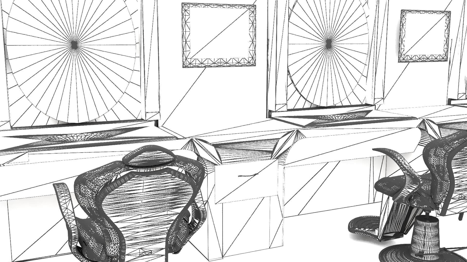 Male Barber Shop - 3D Model by Pictorer