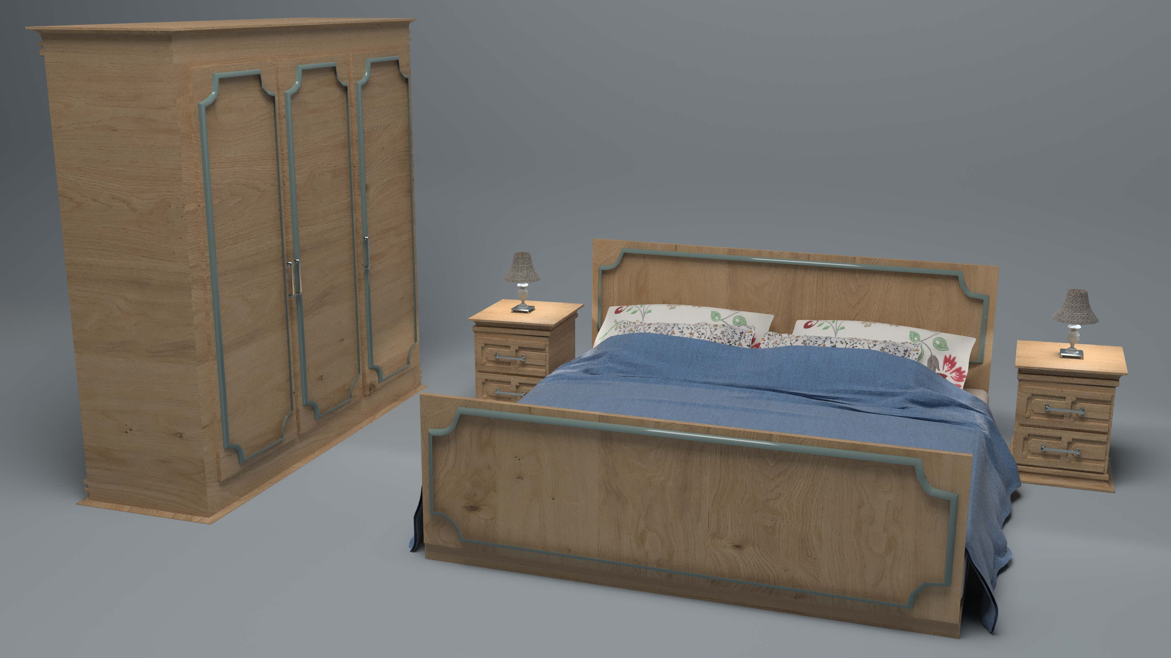 Bedroom Set Design - 3D Model by Pictorer