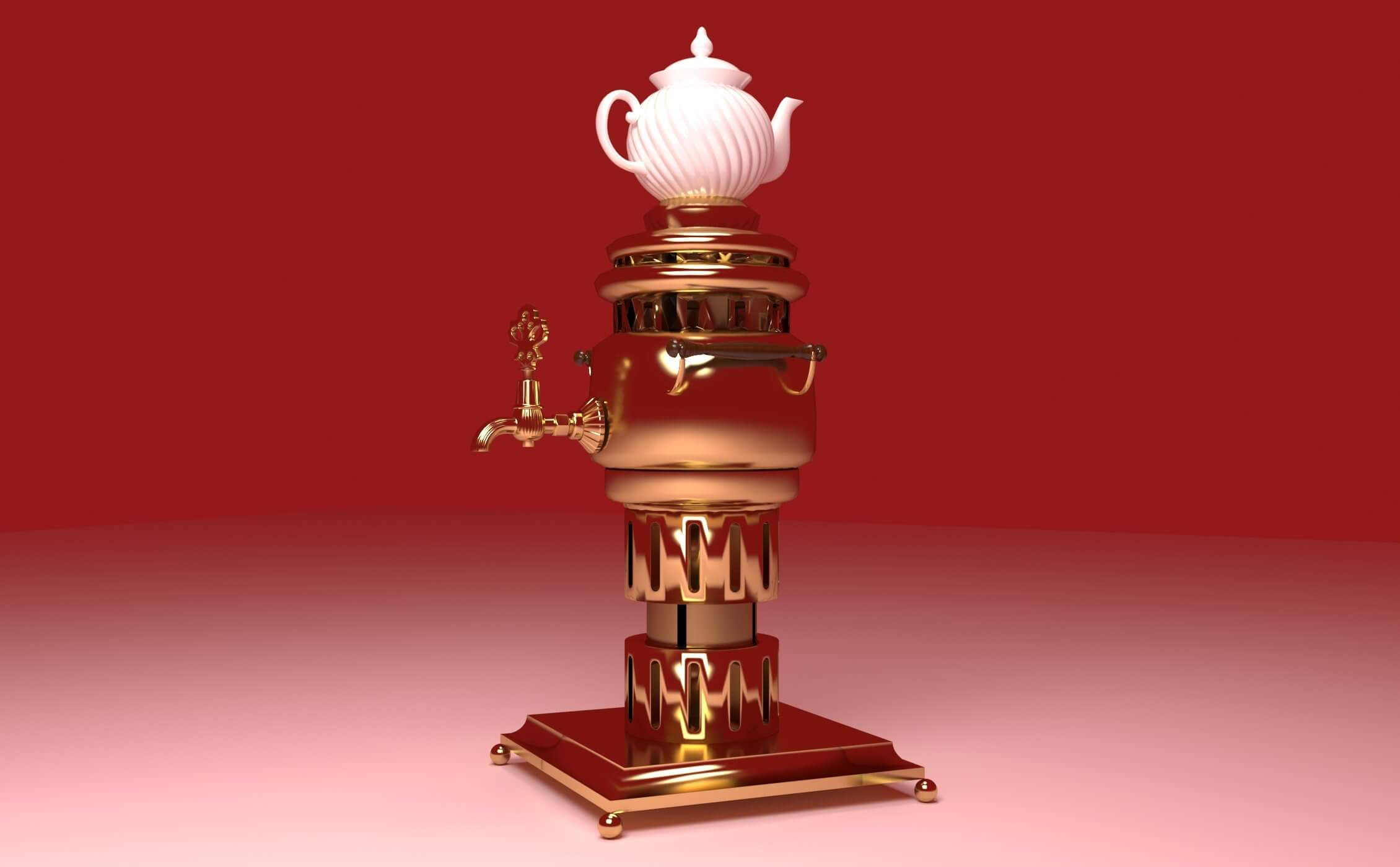 Brass Samovar - 3D Model by Pictorer