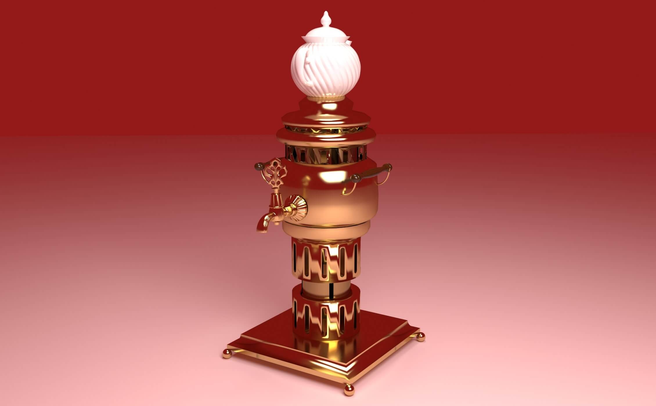 Brass Samovar - 3D Model by Pictorer
