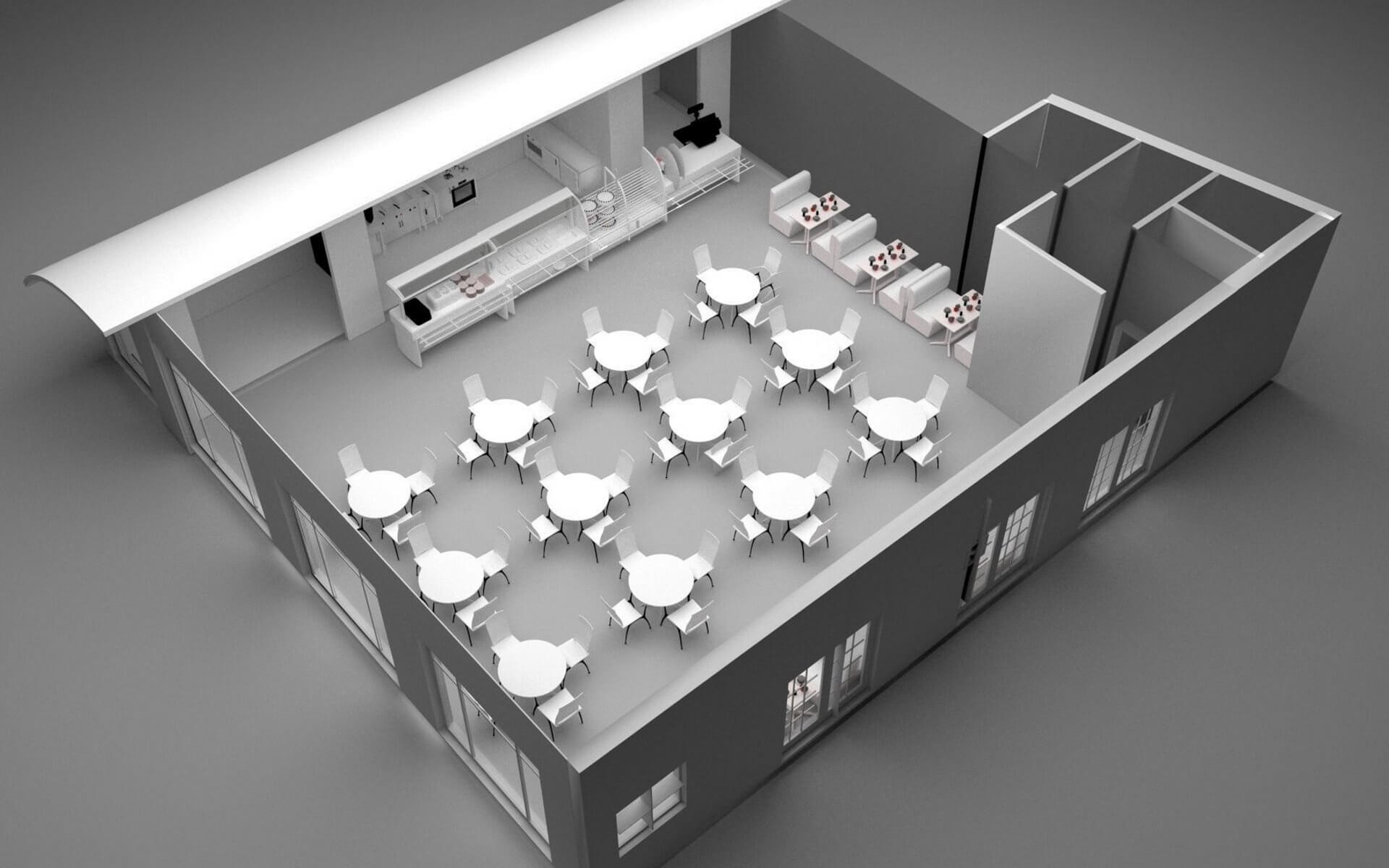 City Cafeteria - 3D Model by Pictorer