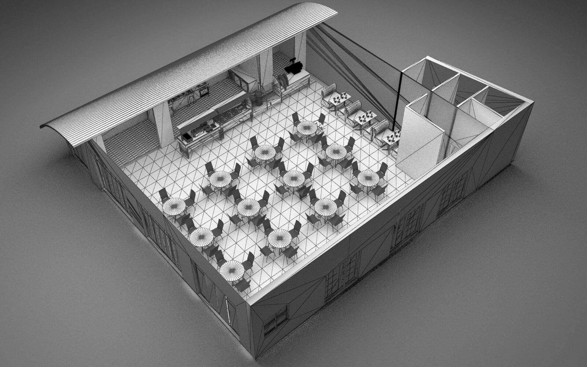 City Cafeteria - 3D Model by Pictorer