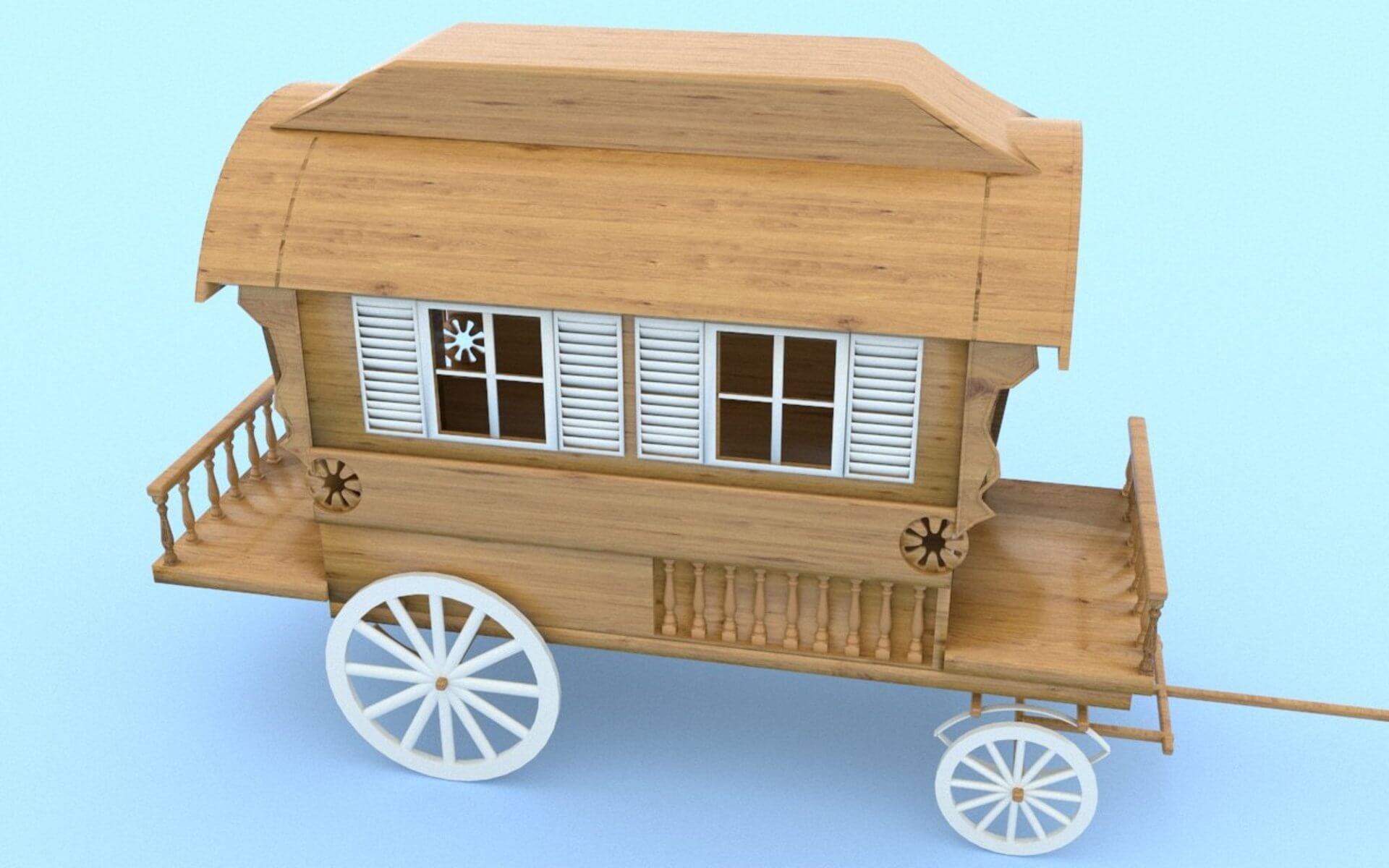 Gypsy Caravan - 3D Model by Pictorer