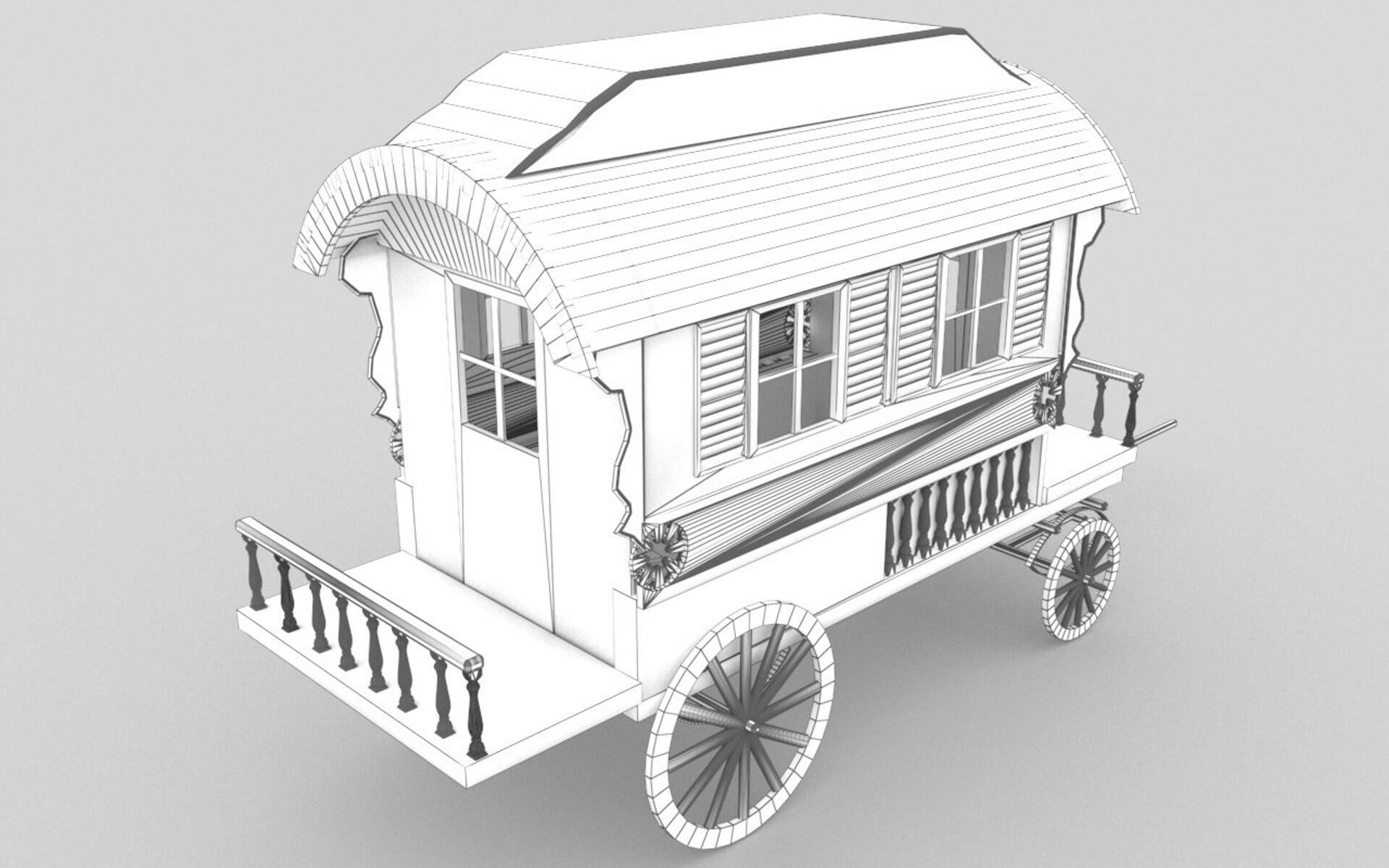 Gypsy Caravan - 3D Model by Pictorer