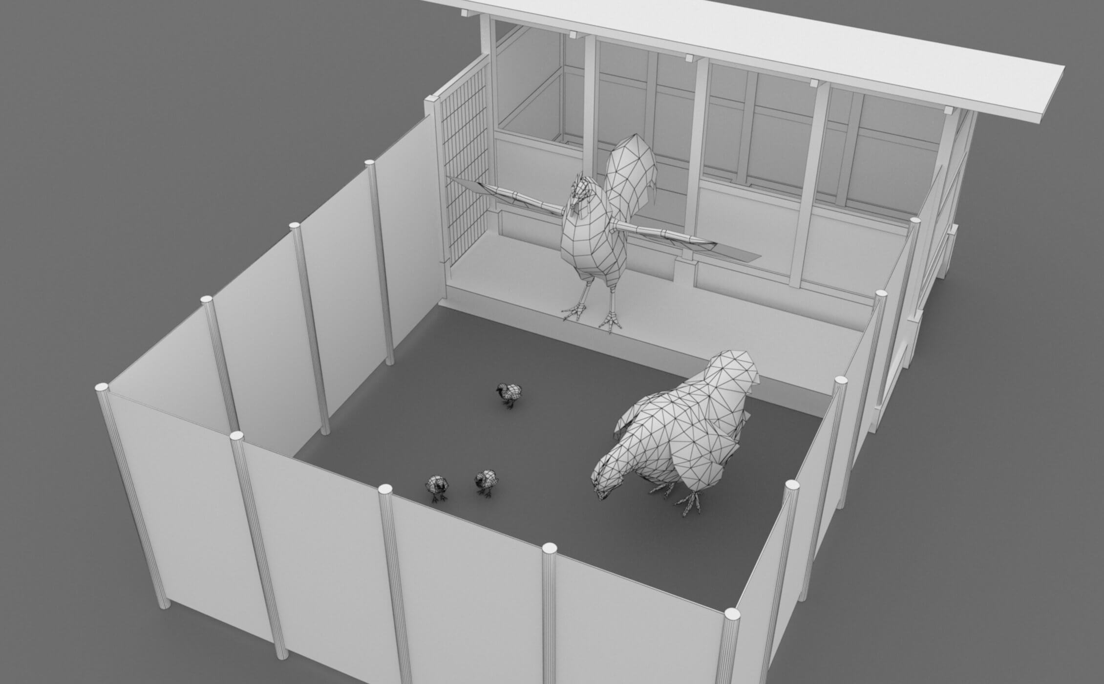 Chicken Coop - 3D Model by Pictorer
