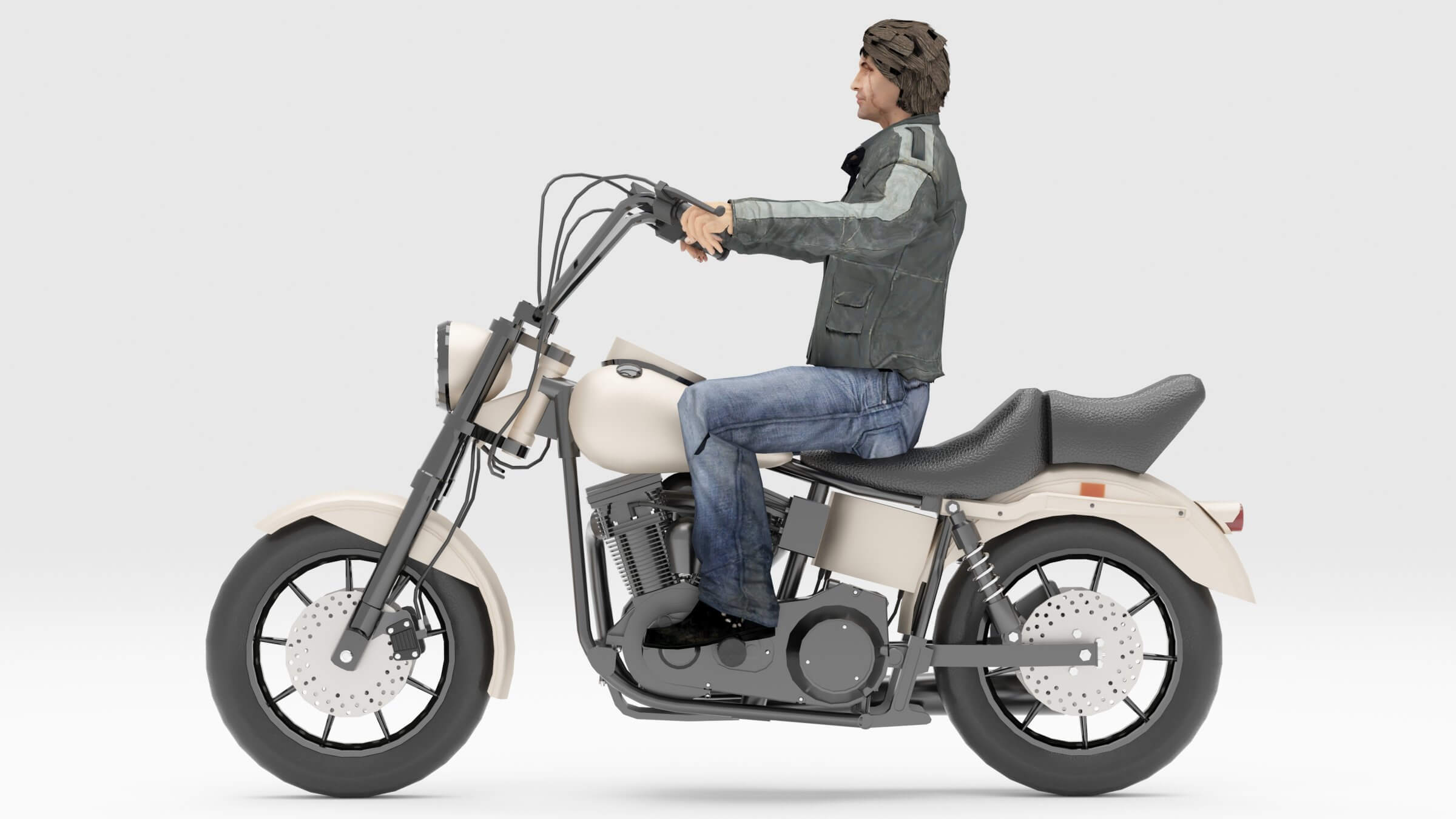 Chopper Biker 2 - 4K 3D Model by Pictorer