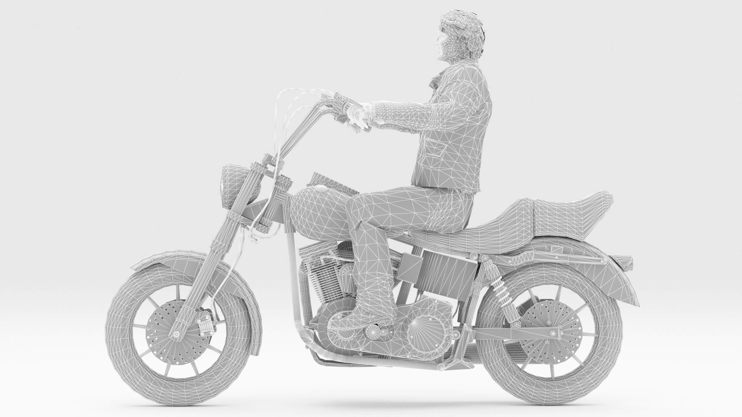 Chopper Biker 2 - 4K 3D Model by Pictorer