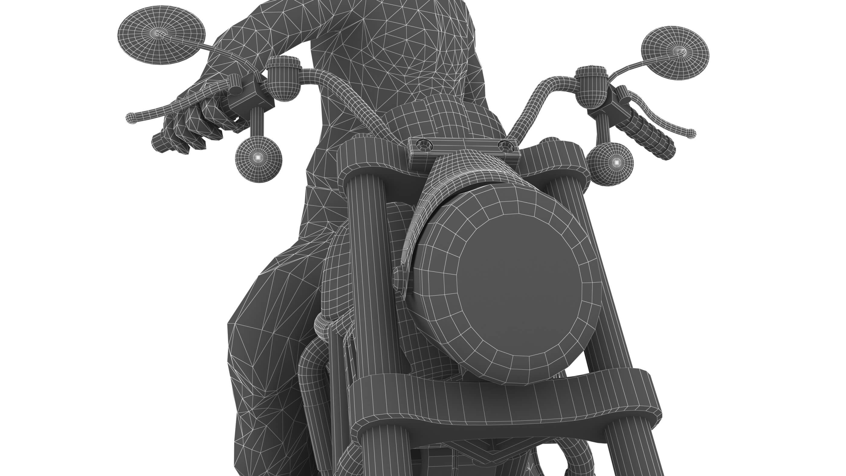 Chopper Biker 3 - 4K 3D Model by Pictorer