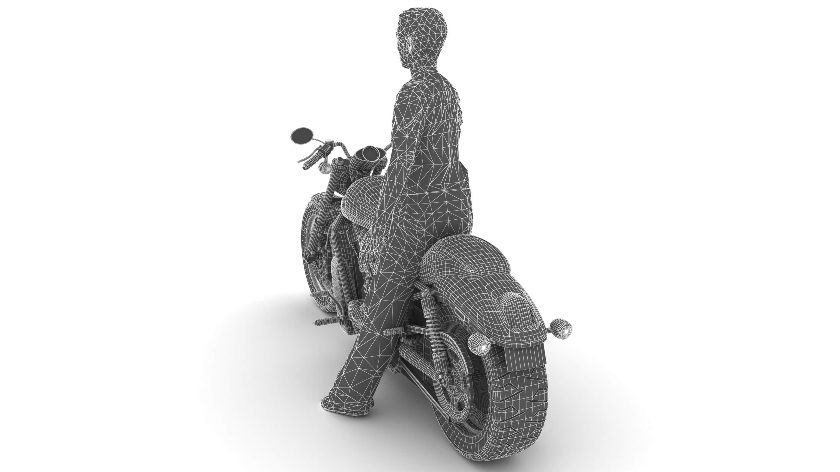 Chopper Biker 3 - 4K 3D Model by Pictorer