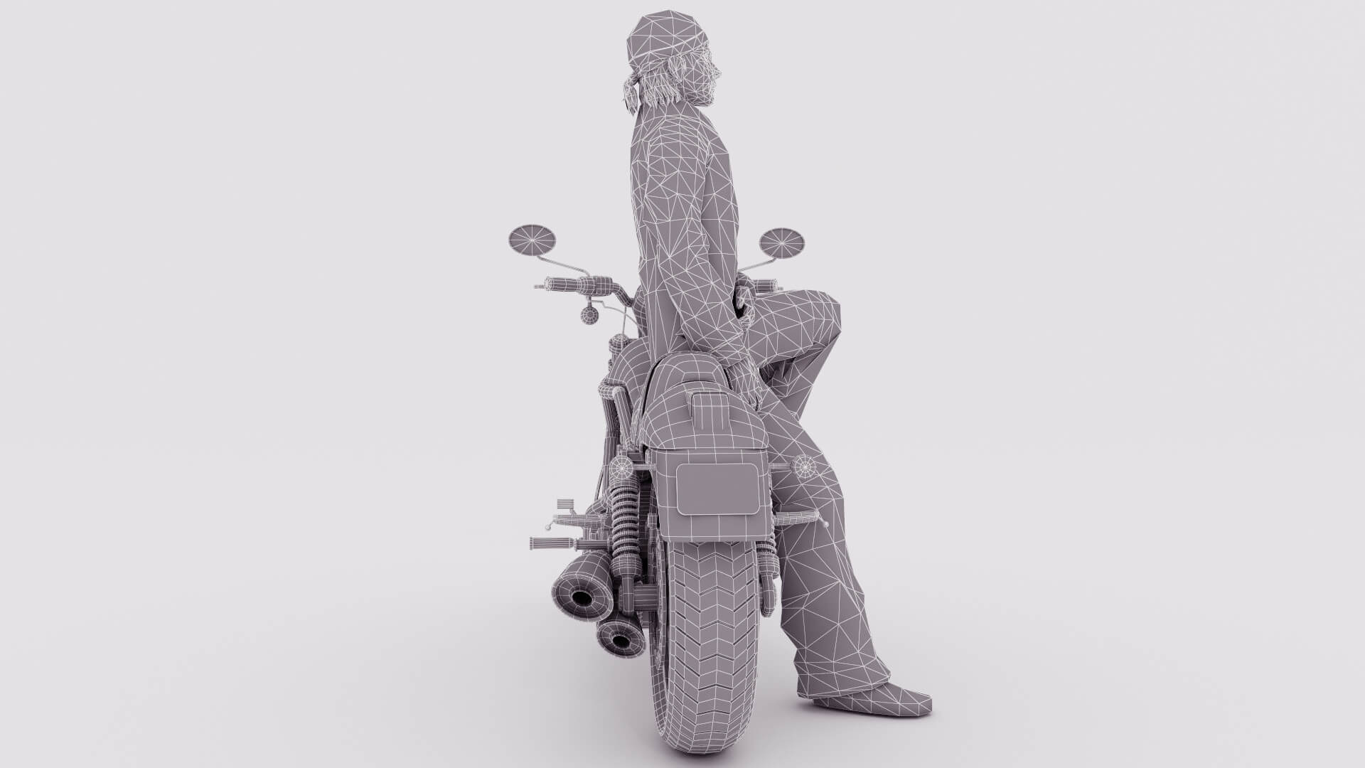 Chopper Biker 4 - 4K 3D Model by Pictorer