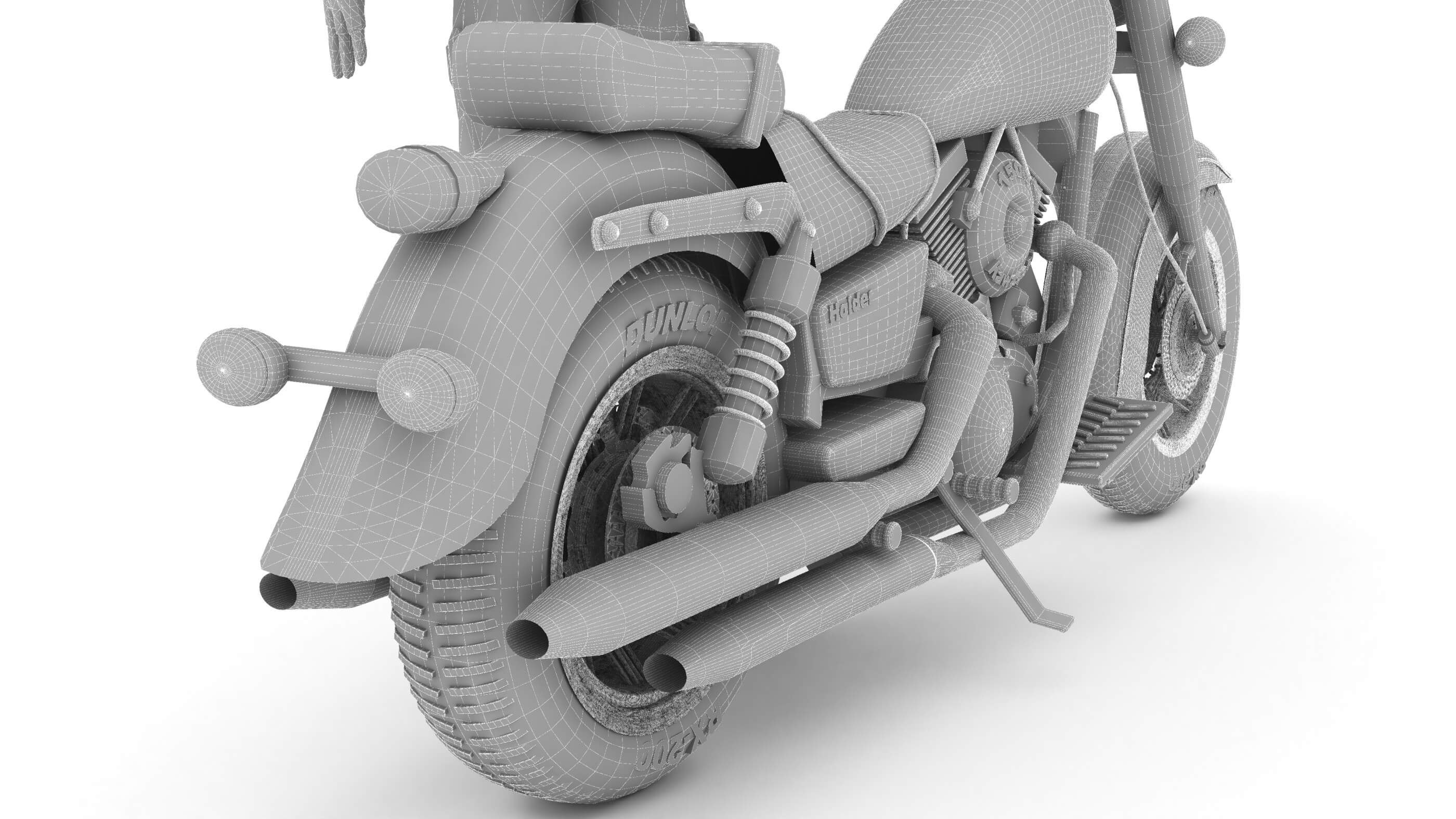 Chopper Biker 5 - 4K 3D Model by Pictorer