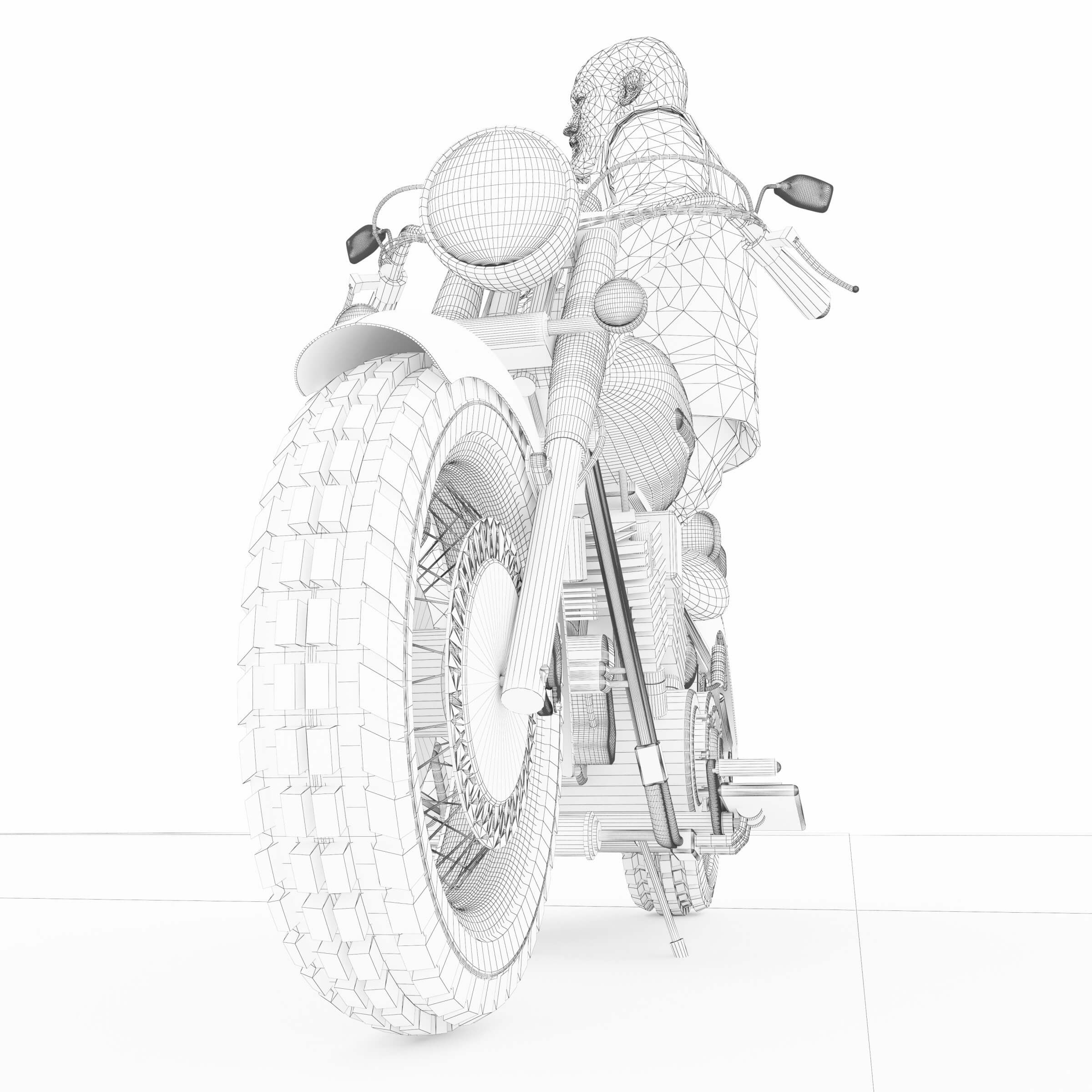 Chopper Biker 4K - 3D Model by Pictorer