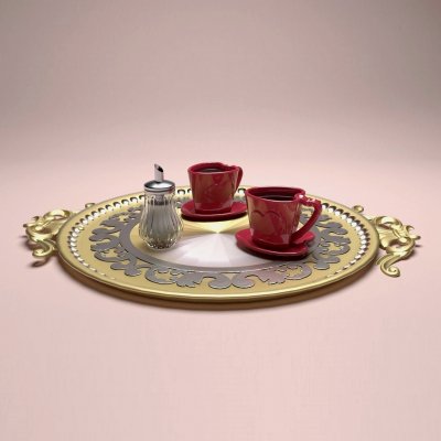 Coffee Service Tray - 3D Model by Pictorer