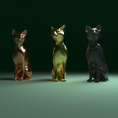 Abstract Cat 4K - 3D Model by Pictorer