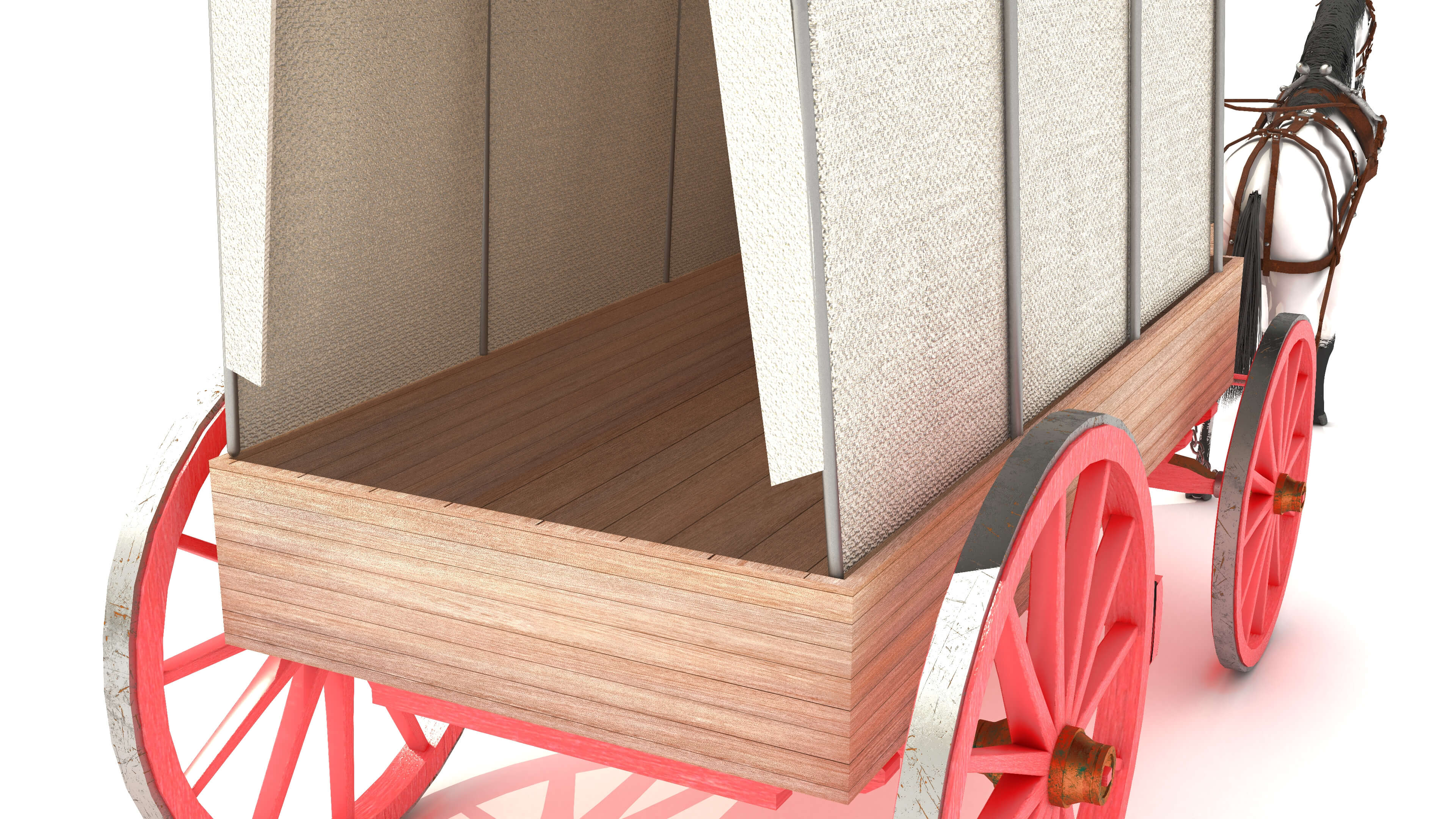 Covered Wagon 2 - 4K 3D Model by Pictorer