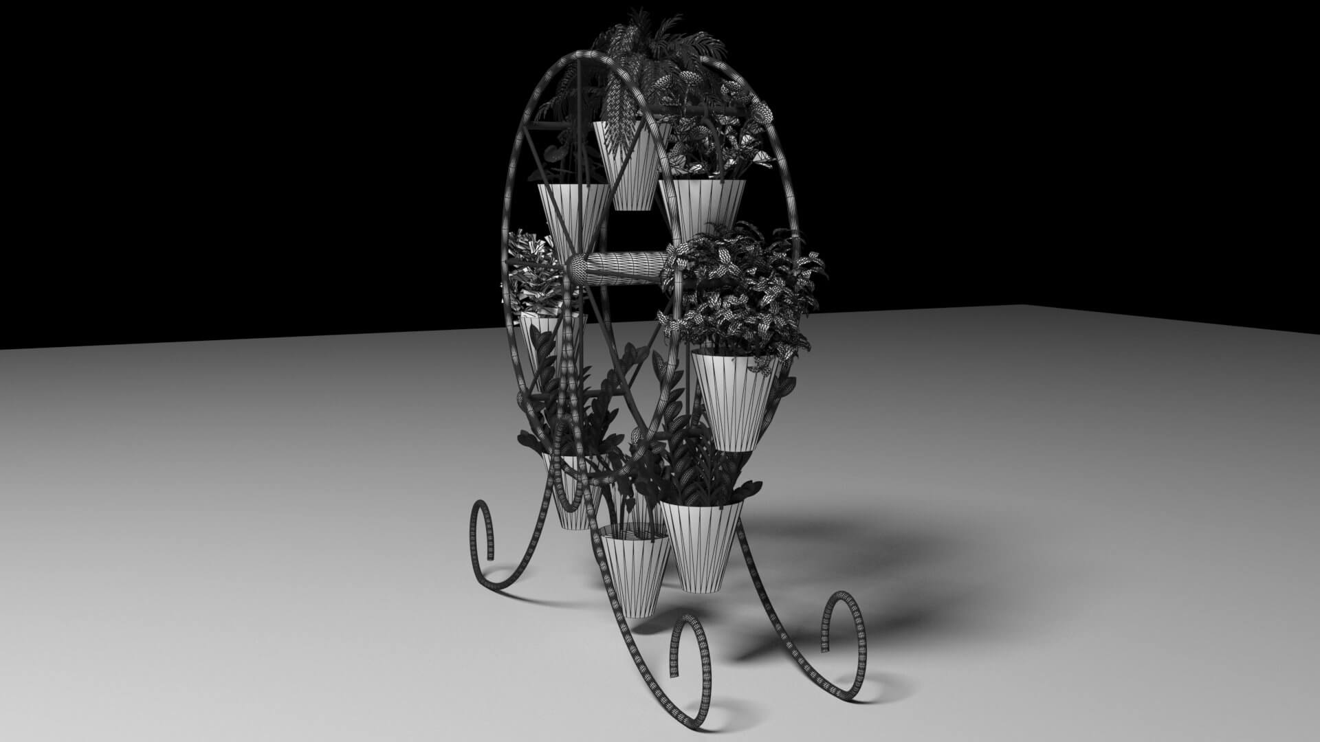 Decorative Flower Stand - 3D Model by Pictorer