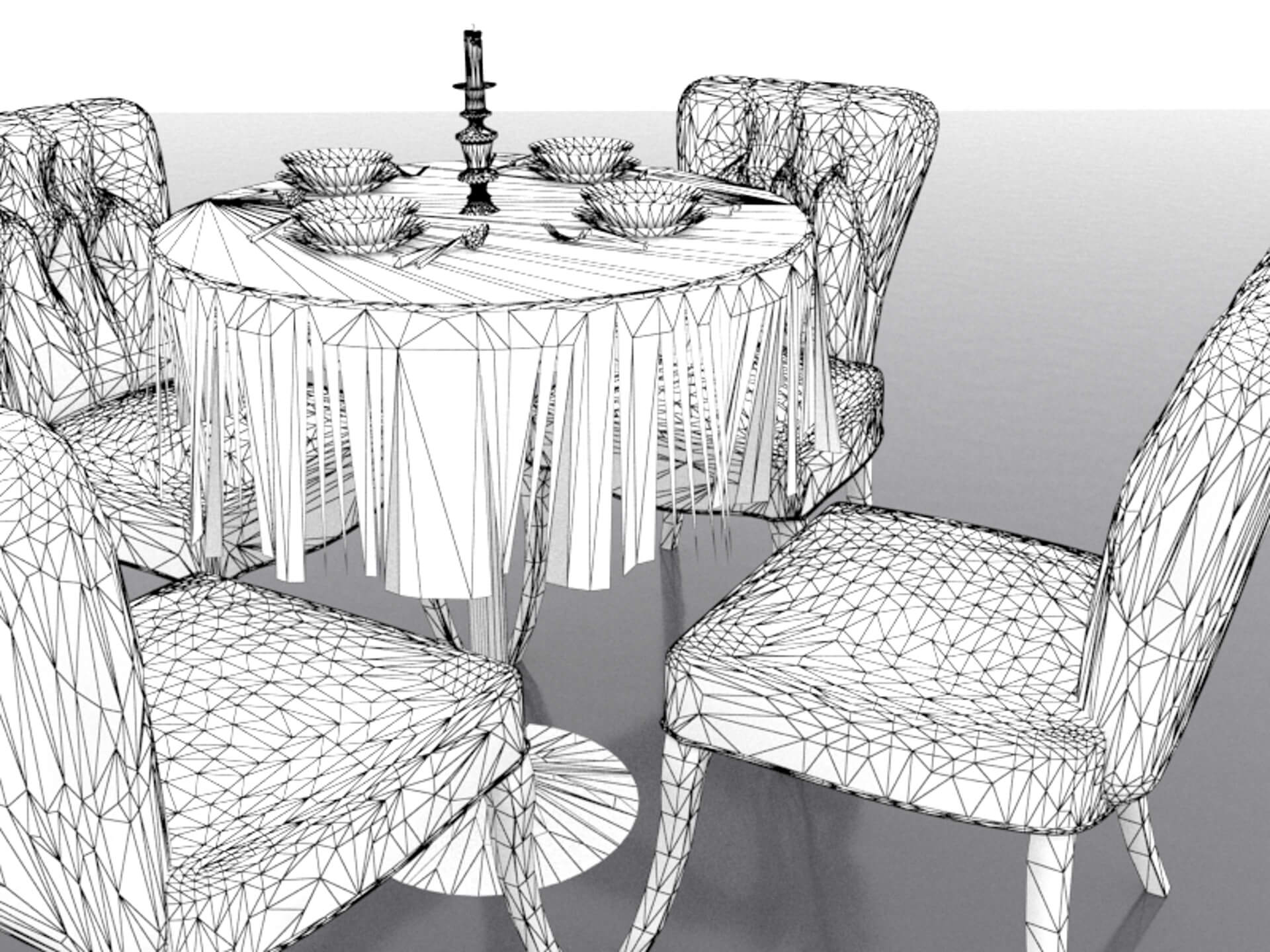 Dining Table - 3D Model by Pictorer