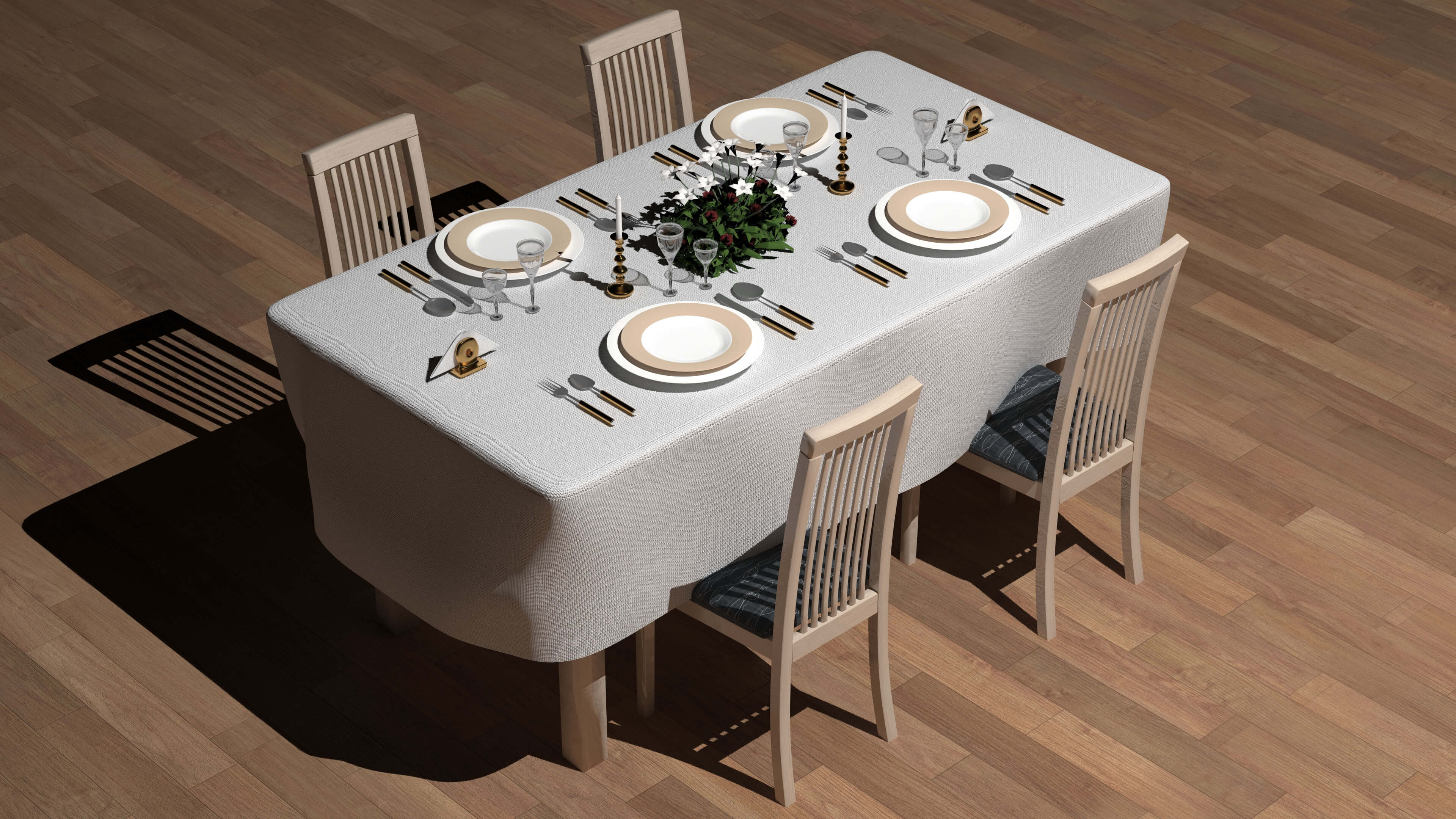 Dinner Table 2 - 8K 3D Model by Pictorer