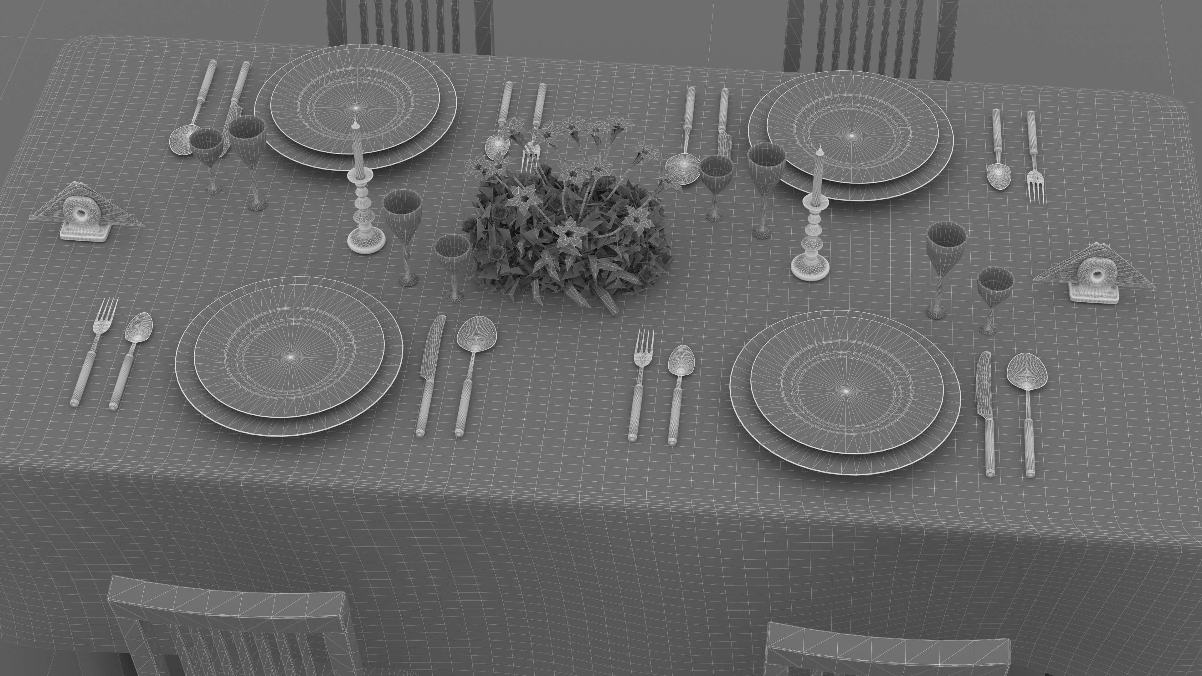 Dinner Table 2 - 8K 3D Model by Pictorer