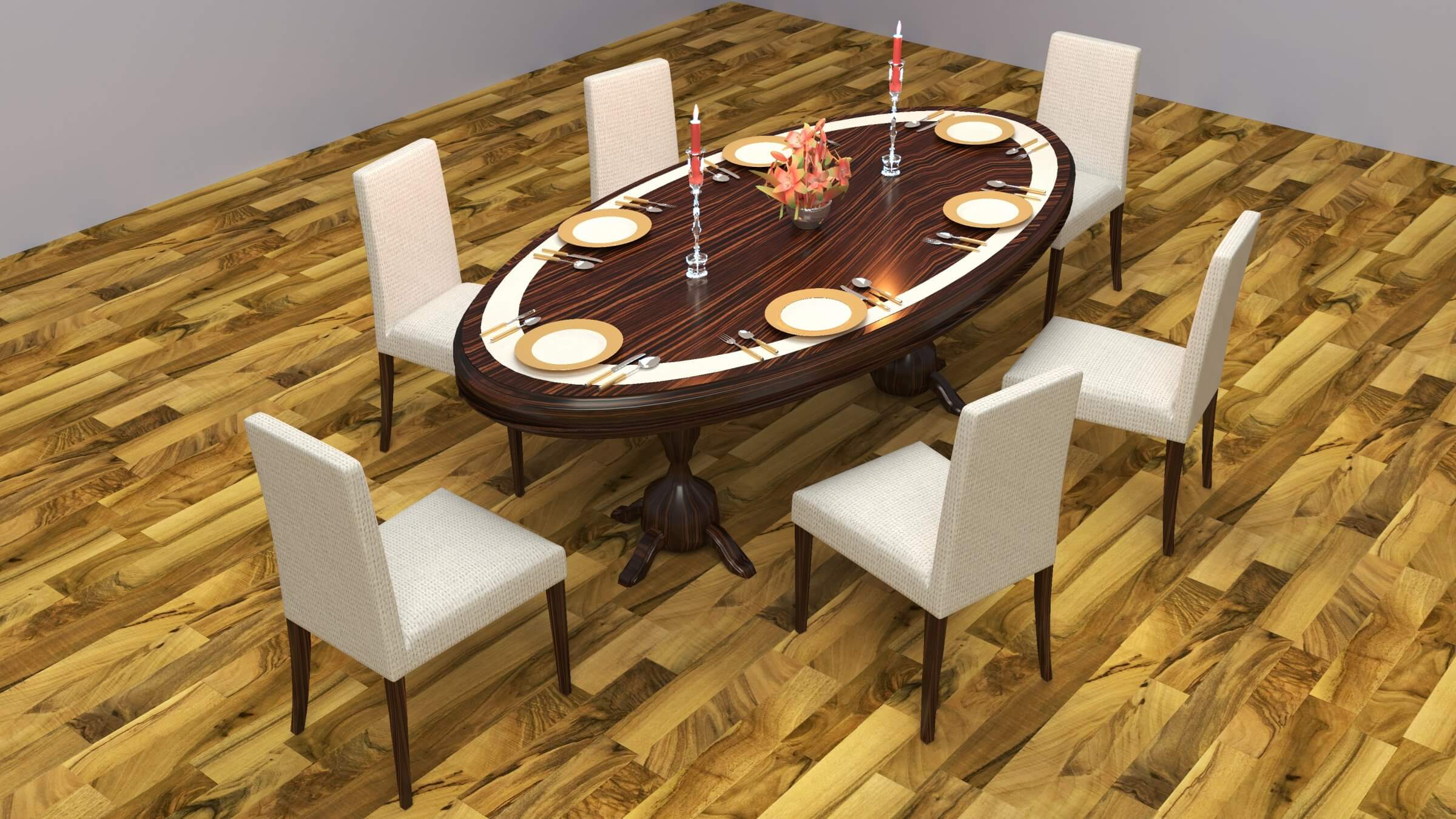 Dinner Table 4K - 3D Model by Pictorer