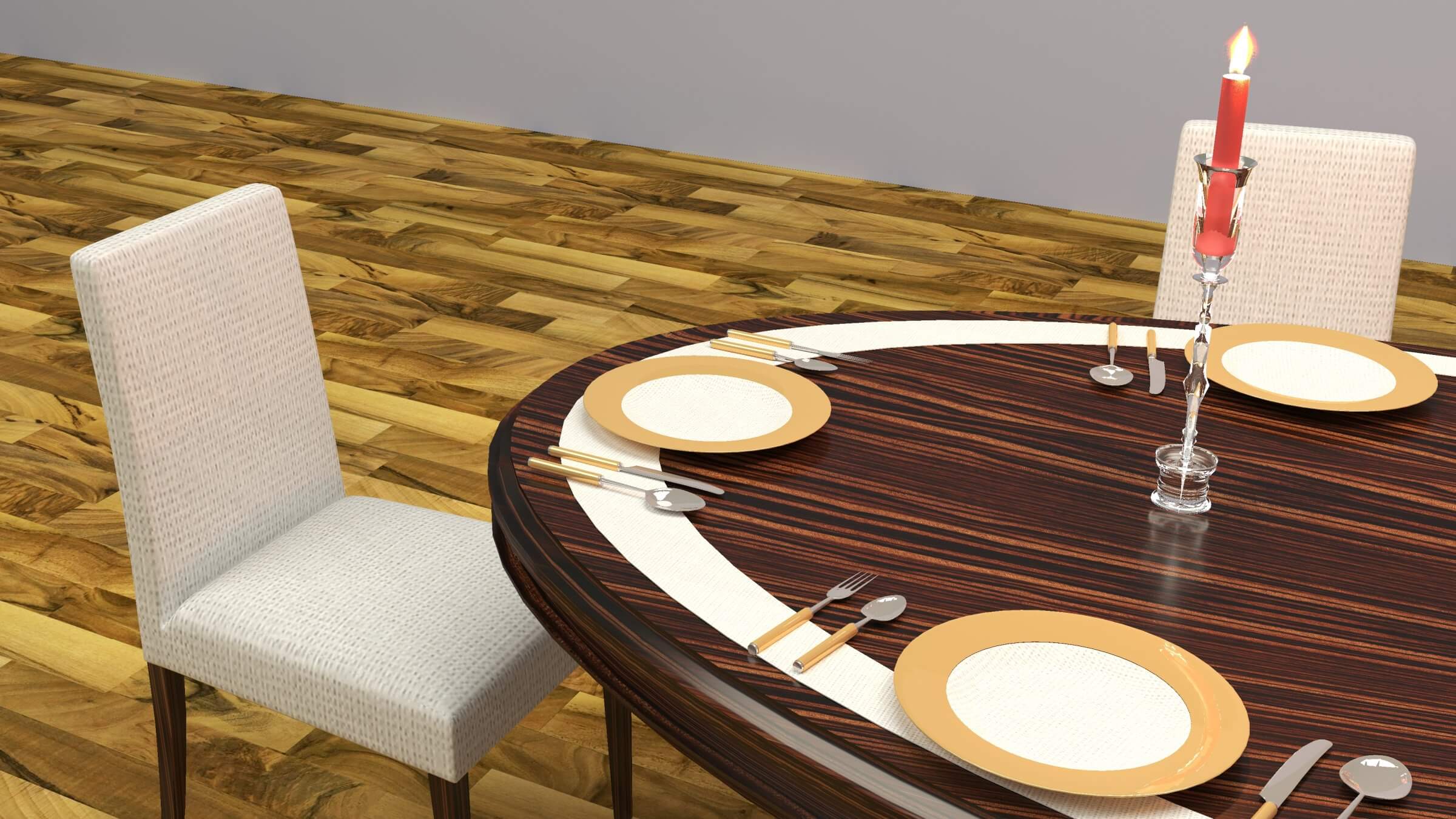Dinner Table 4K - 3D Model by Pictorer