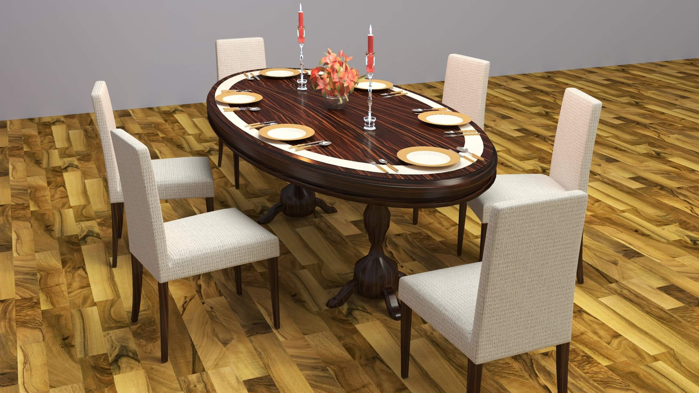 Dinner Table 4K - 3D Model by Pictorer
