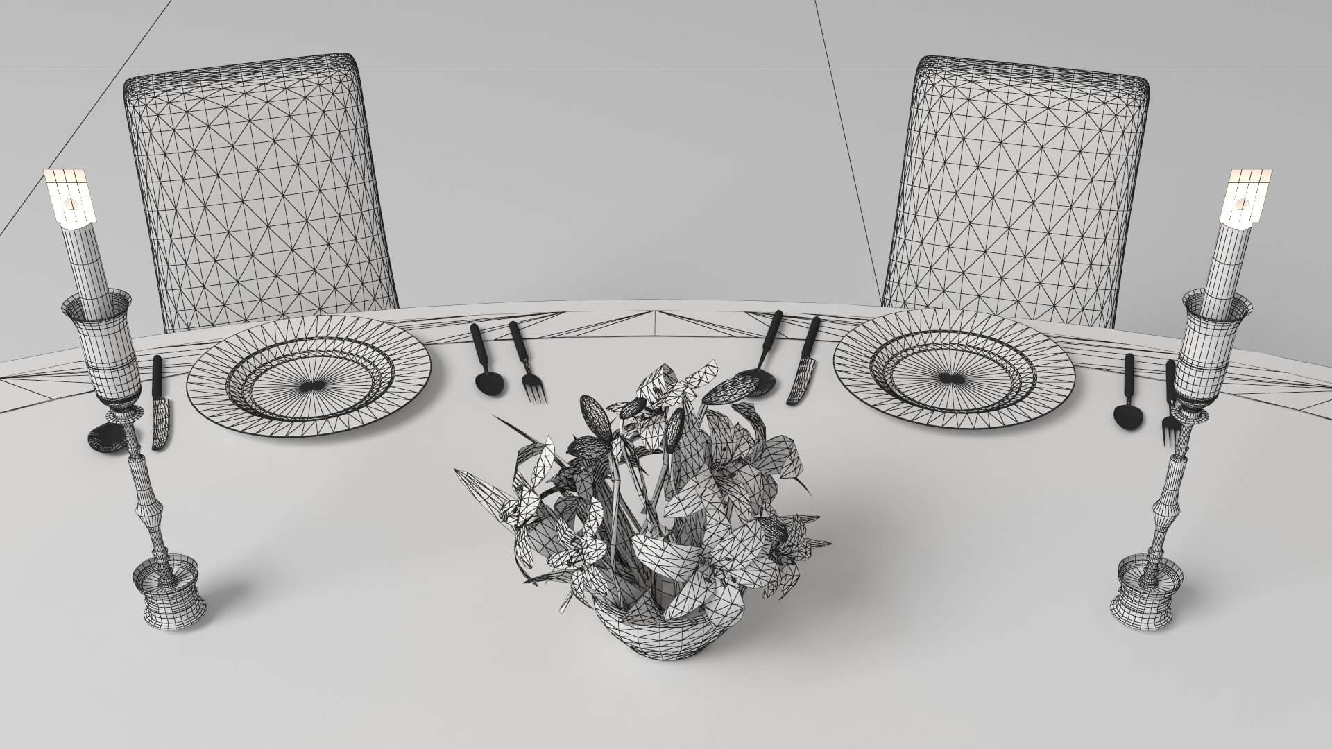 Dinner Table 4K - 3D Model by Pictorer