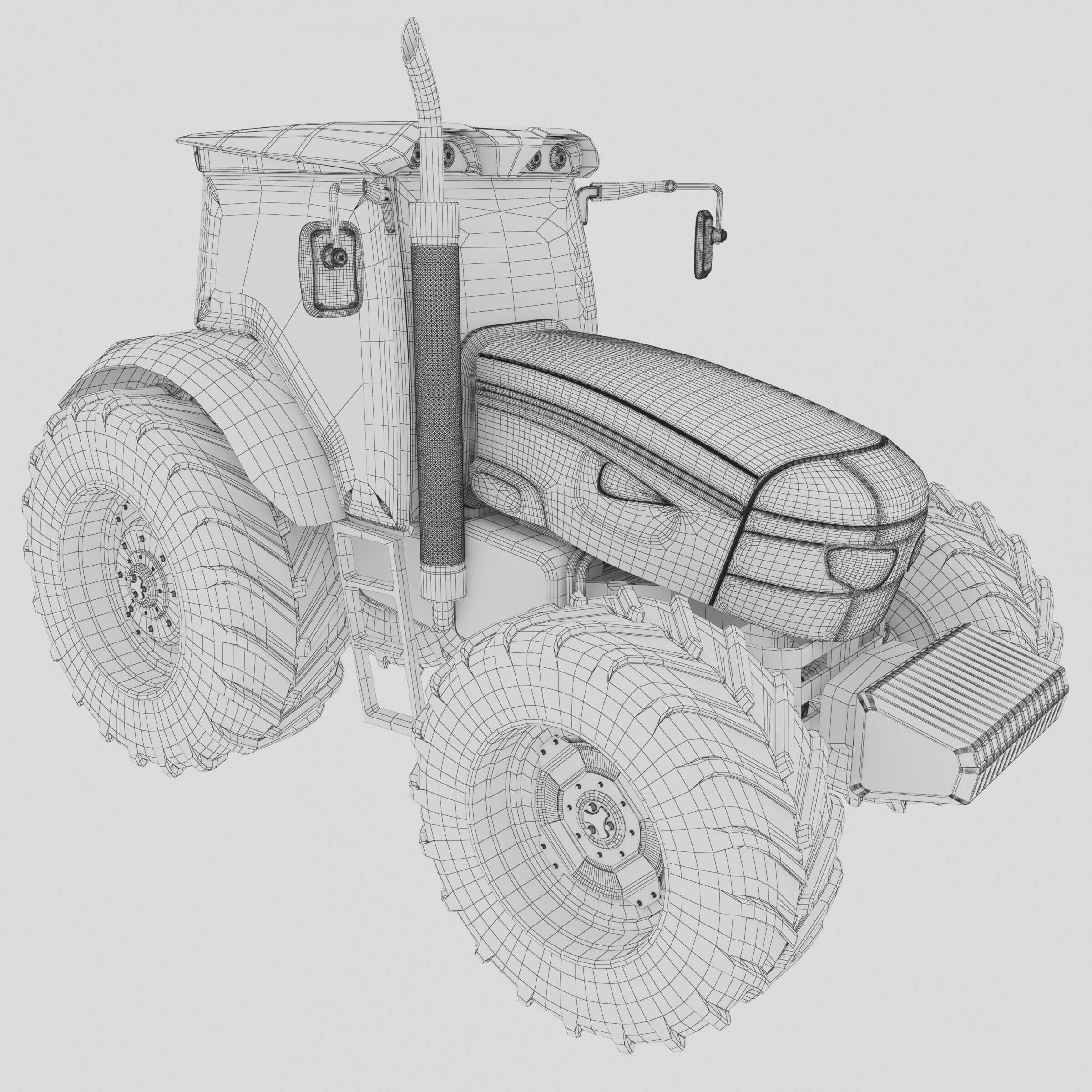 Farm Tractor 4K - 3D Model by Pictorer