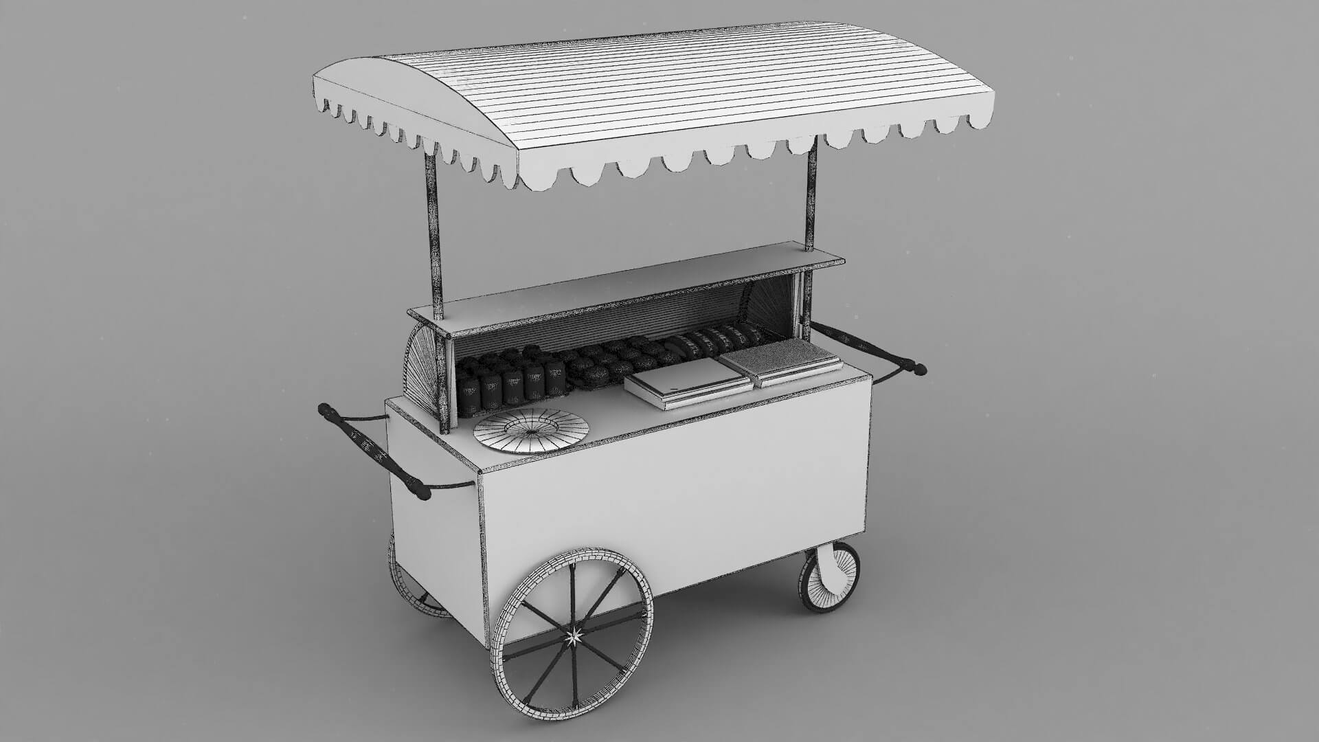 Fast Food Cart - 3D Model by Pictorer