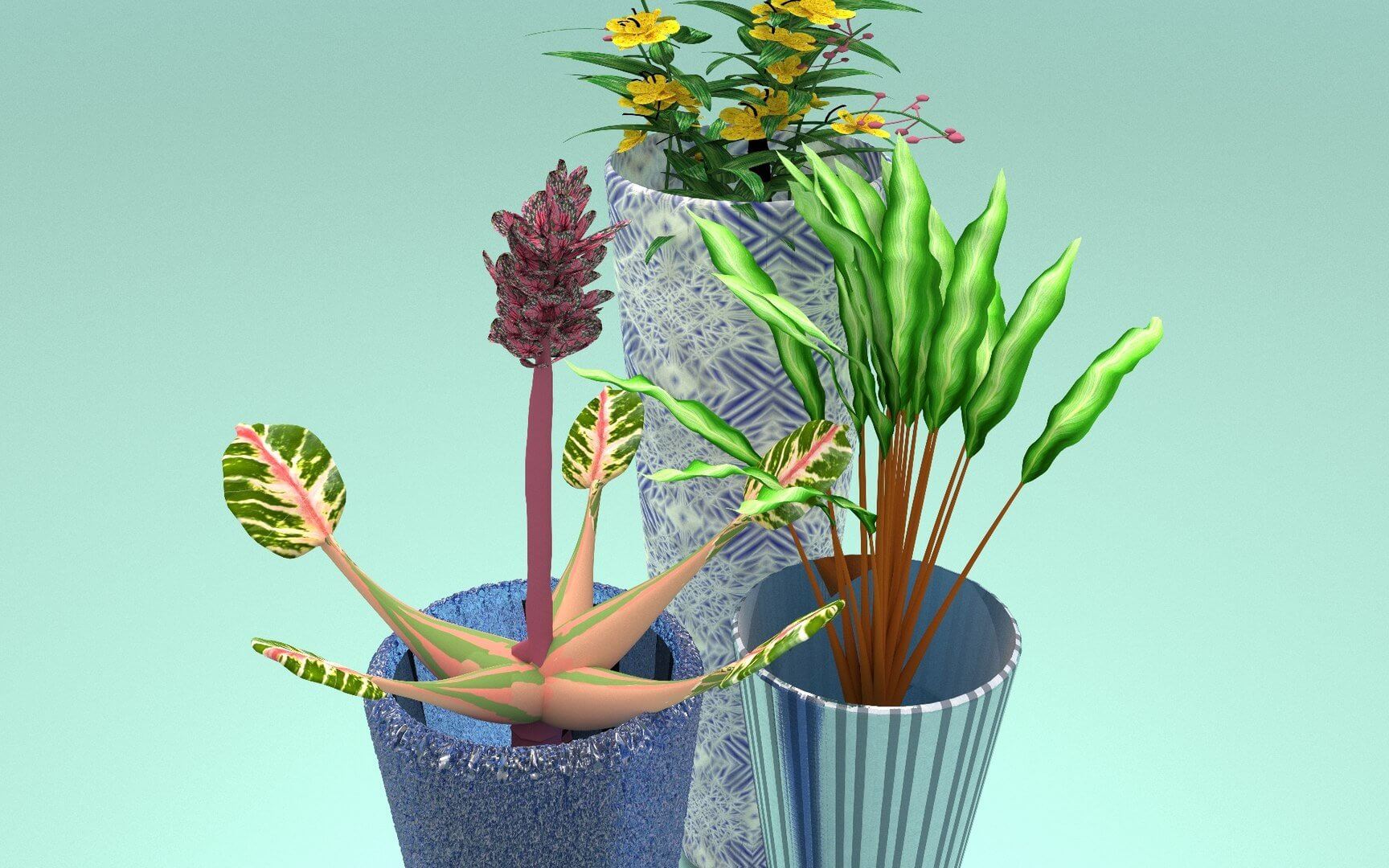 Decorative Flower Pots - 3D Model by Pictorer