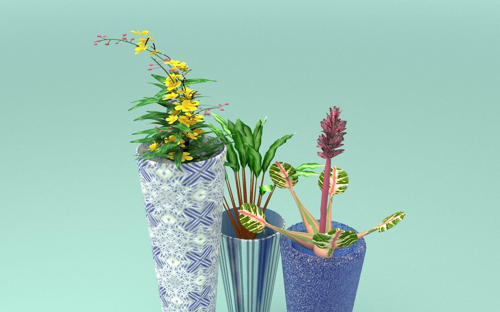 Decorative Flower Pots - 3D Model by Pictorer