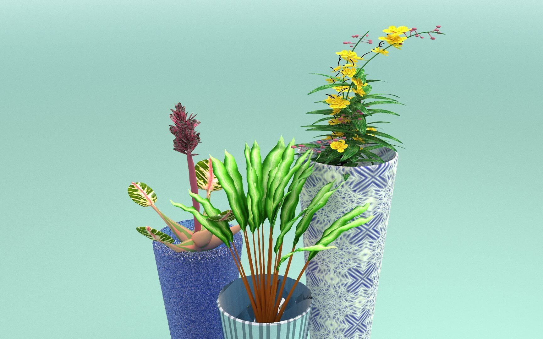 Decorative Flower Pots - 3D Model by Pictorer