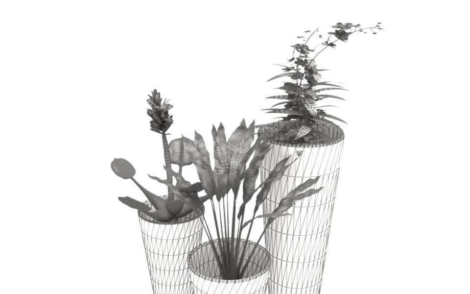 Decorative Flower Pots - 3D Model by Pictorer