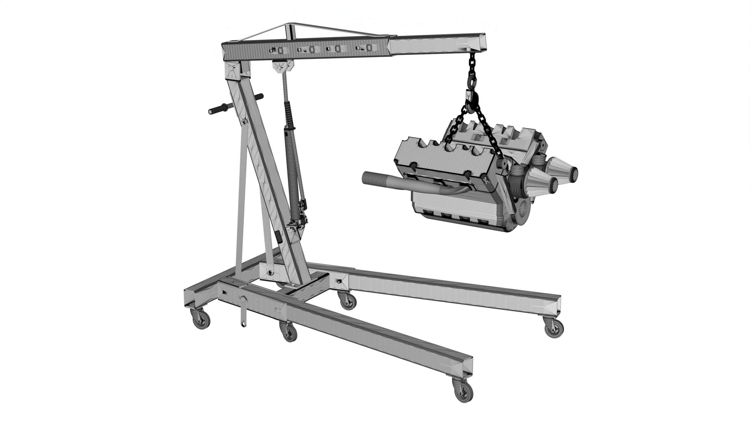 Folding Engine Crane 4K - 3D Model by Pictorer