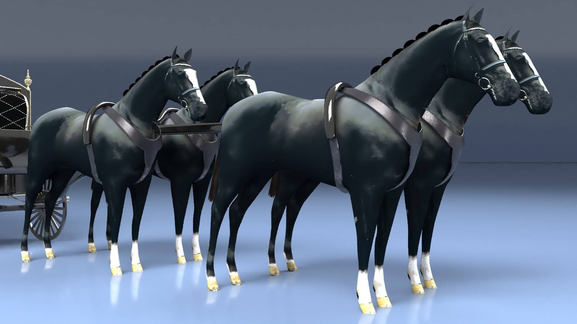 Funeral Carriage - 3D Model by Pictorer