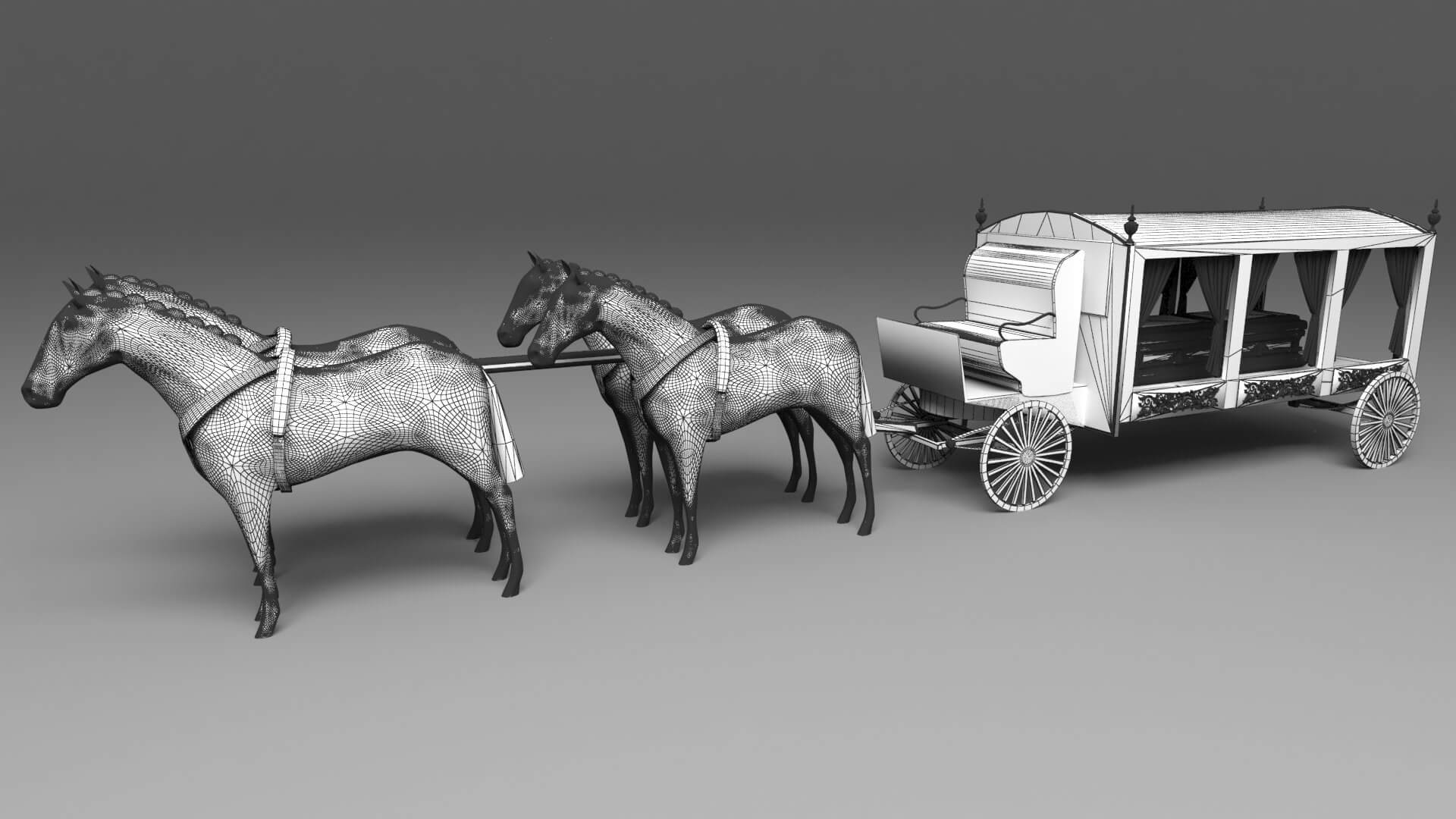 Funeral Carriage - 3D Model by Pictorer
