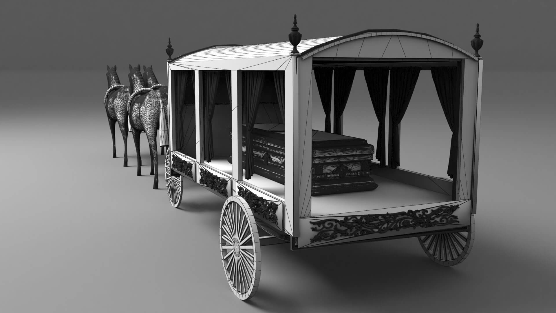 Funeral Carriage - 3D Model by Pictorer