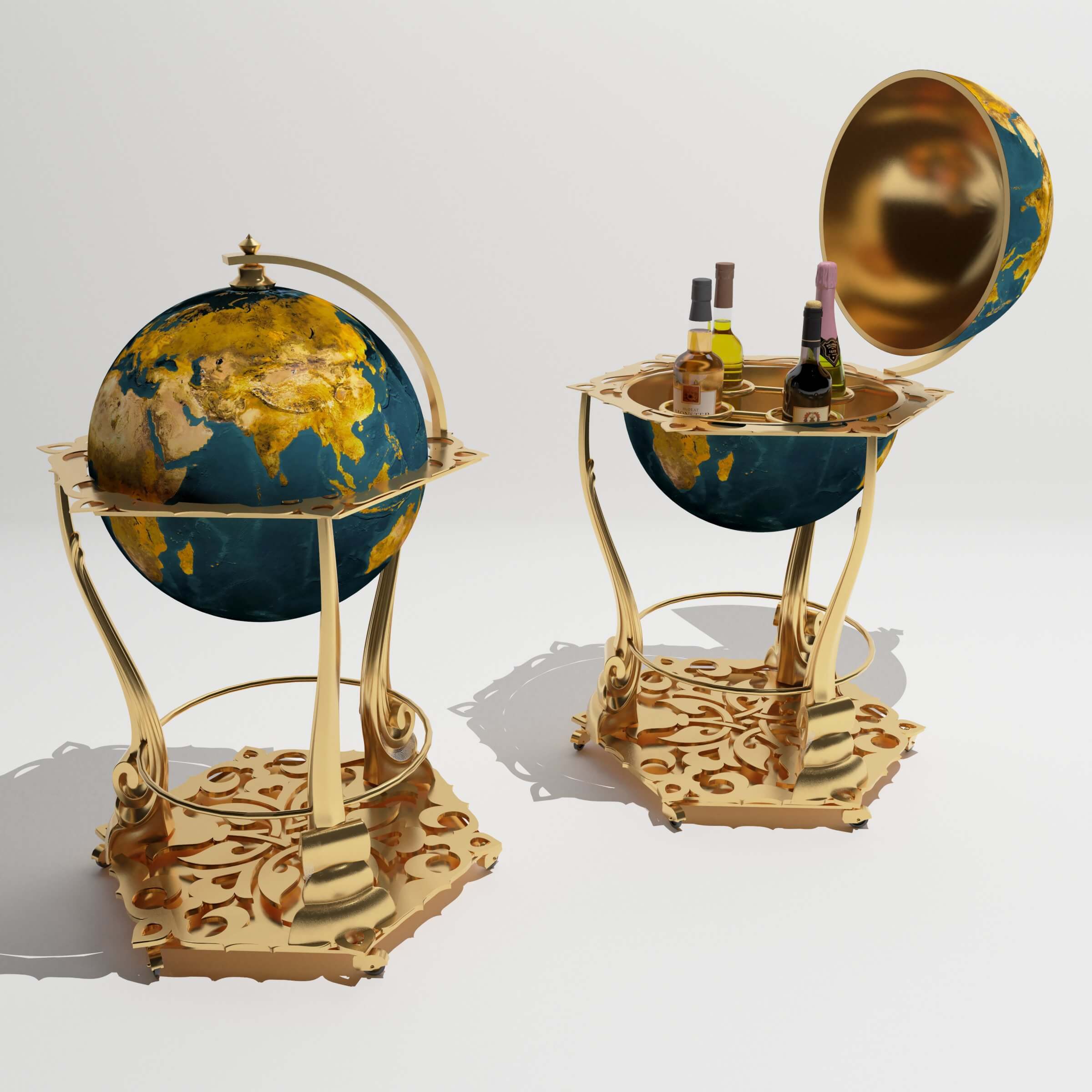 Globe Trolley 4K - 3D Model by Pictorer