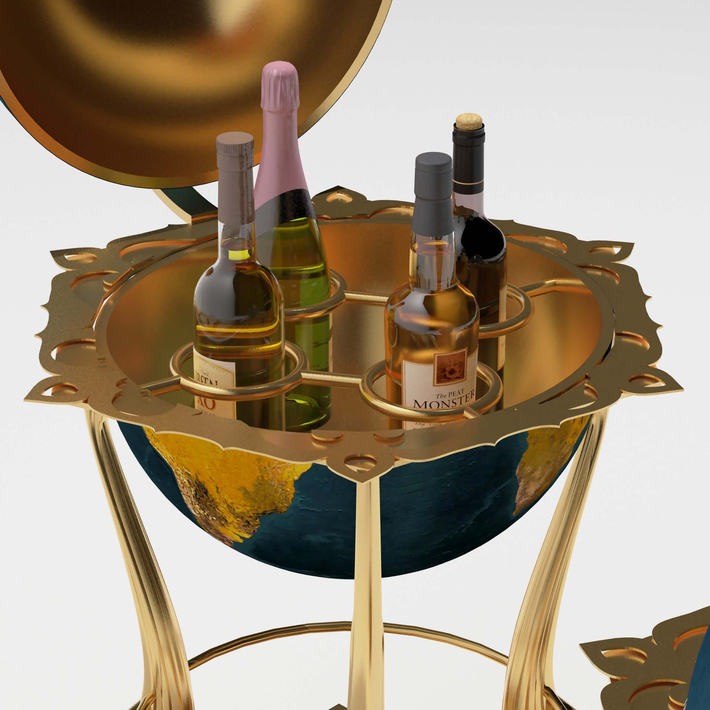 Globe Trolley 4K - 3D Model by Pictorer