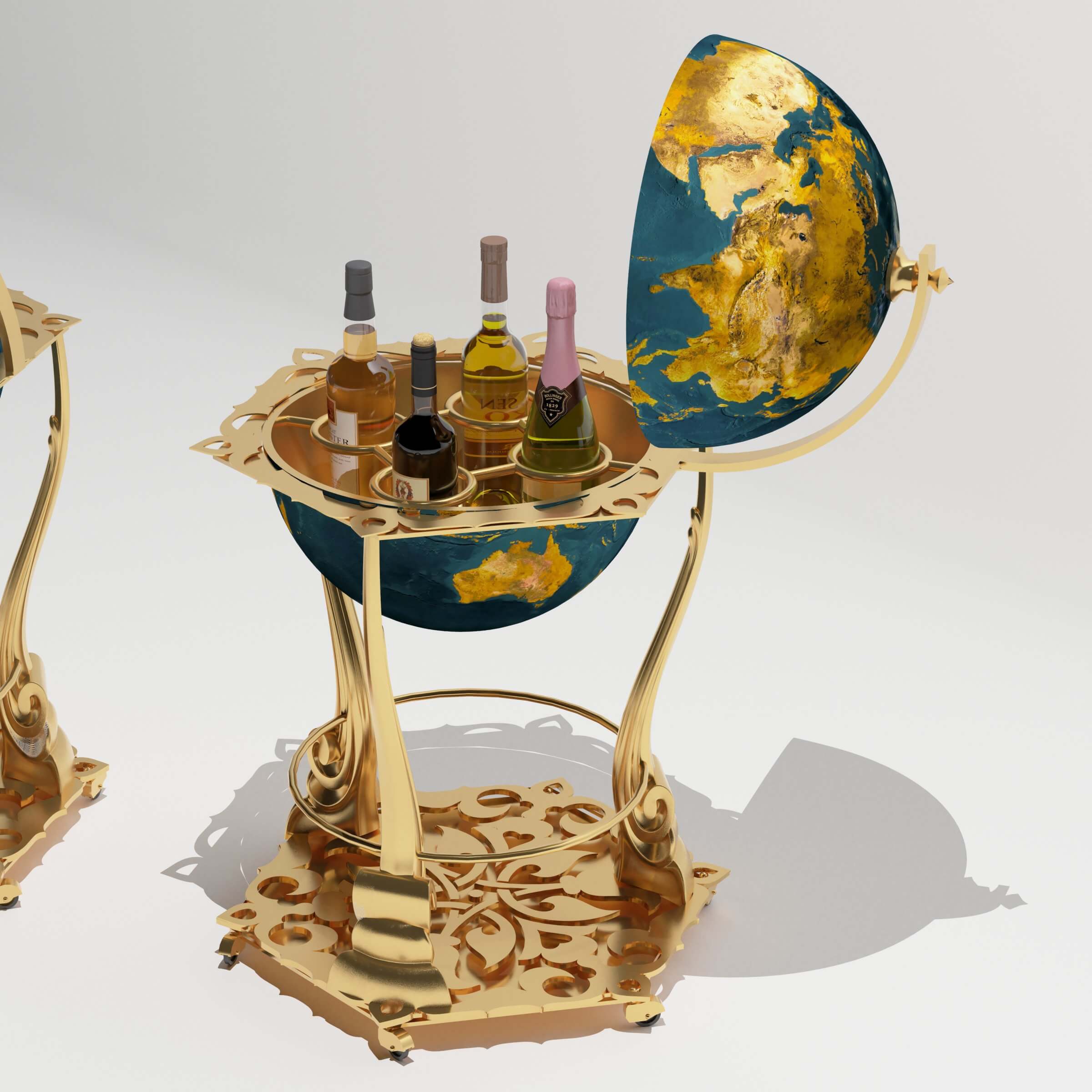 Globe Trolley 4K - 3D Model by Pictorer