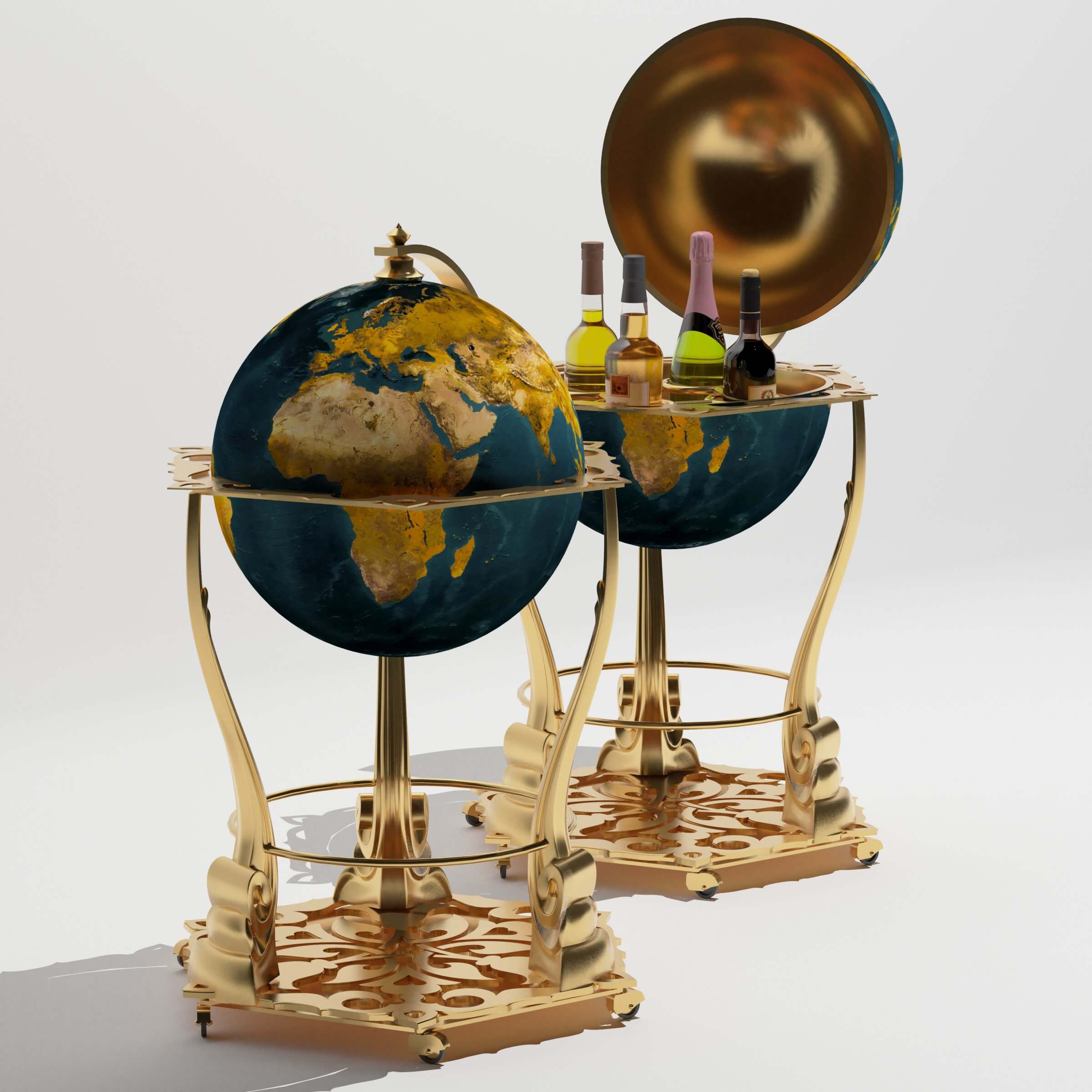 Globe Trolley 4K - 3D Model by Pictorer