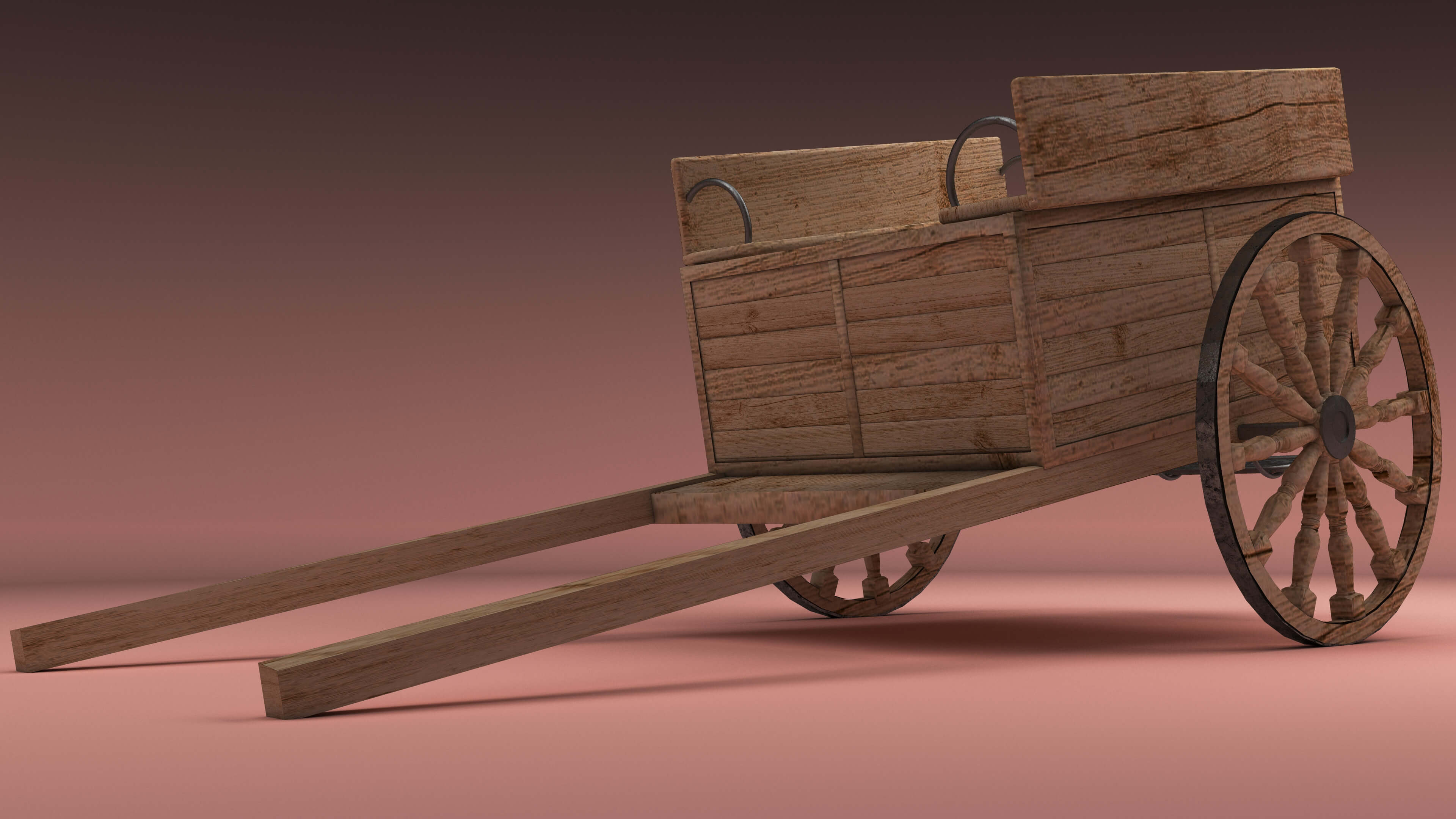 Wooden Hay Wagon - 3D Model by Pictorer
