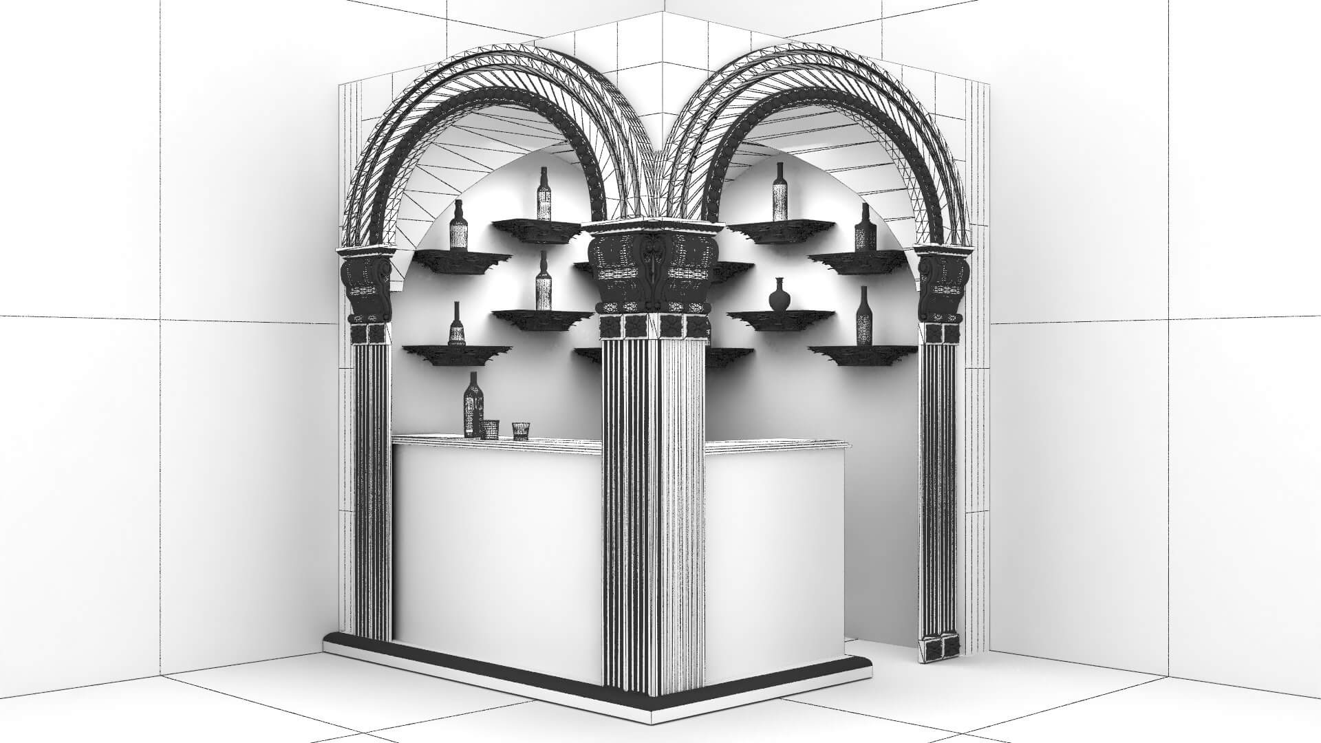 Home Corner Bar - 3D Model by Pictorer