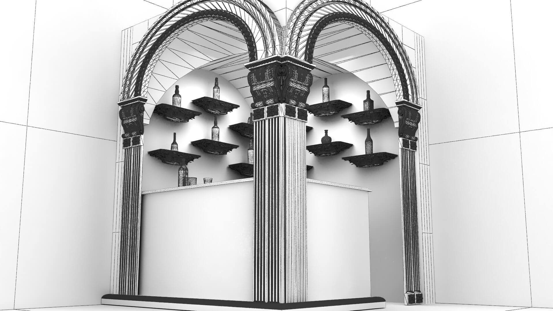 Home Corner Bar - 3D Model by Pictorer