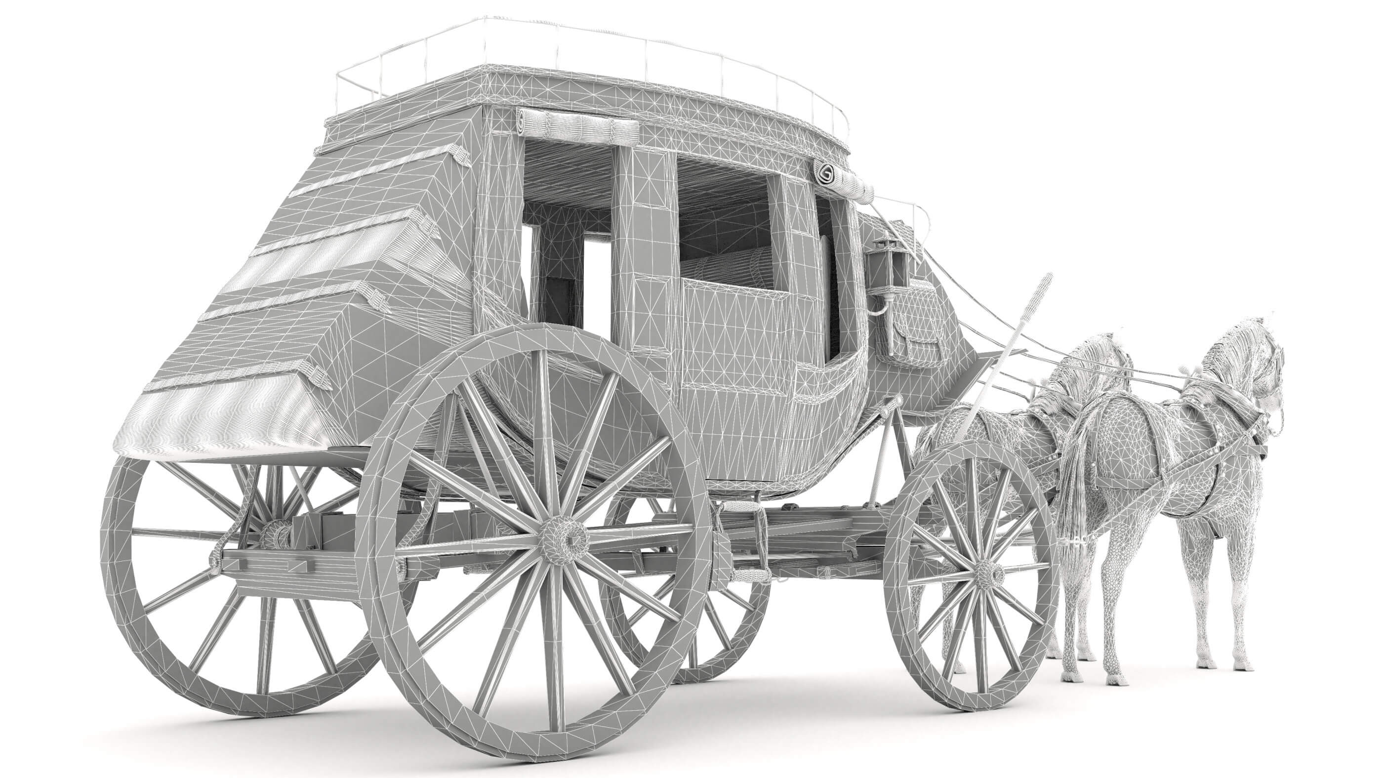 Horse Carriage 4K - 3D Model by Pictorer